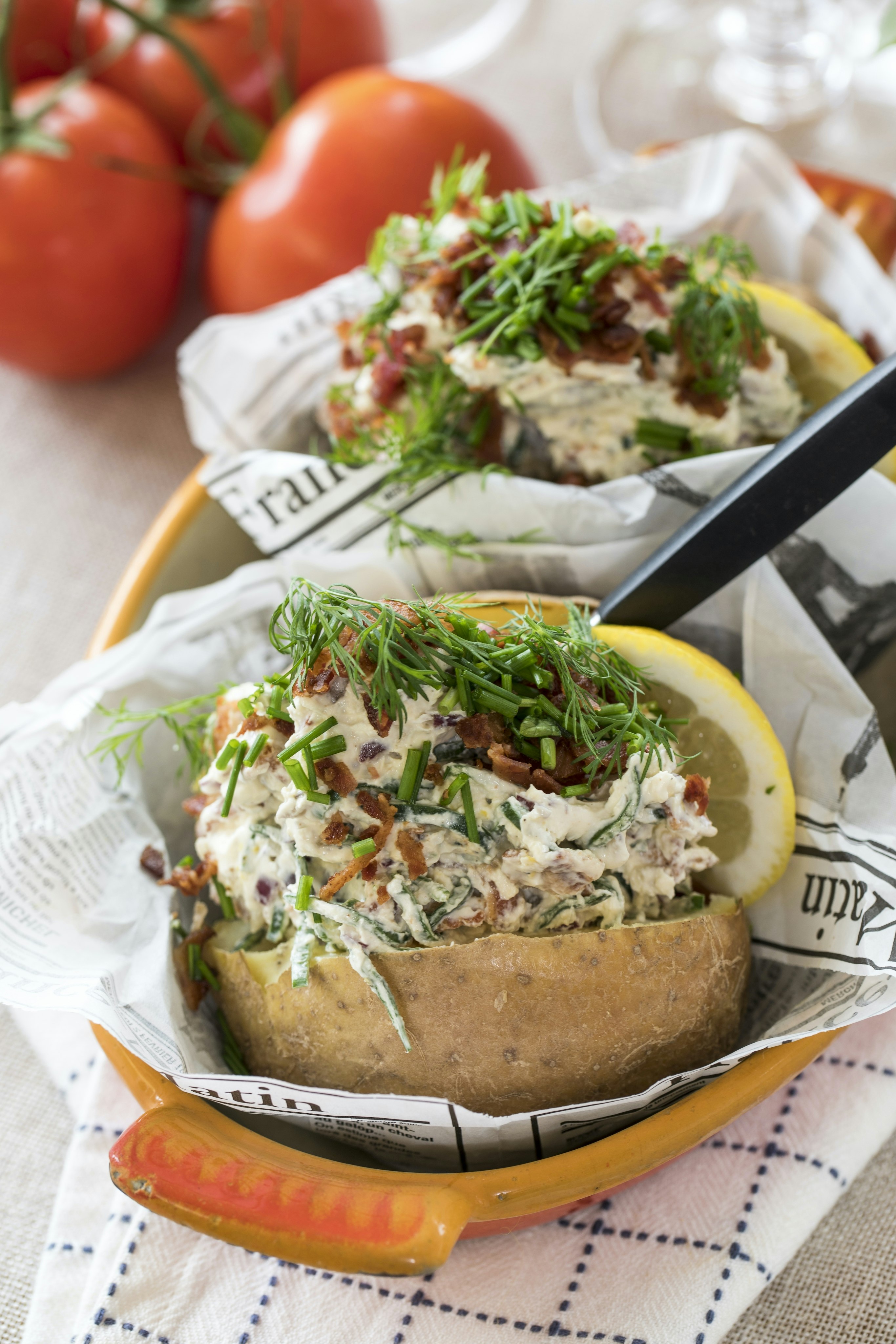 Bakad potatis med krämig baconröra