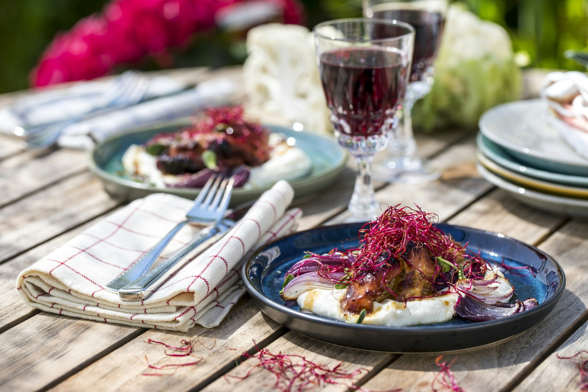 Bbq-kyckling och blomkålsmos med parmesan
