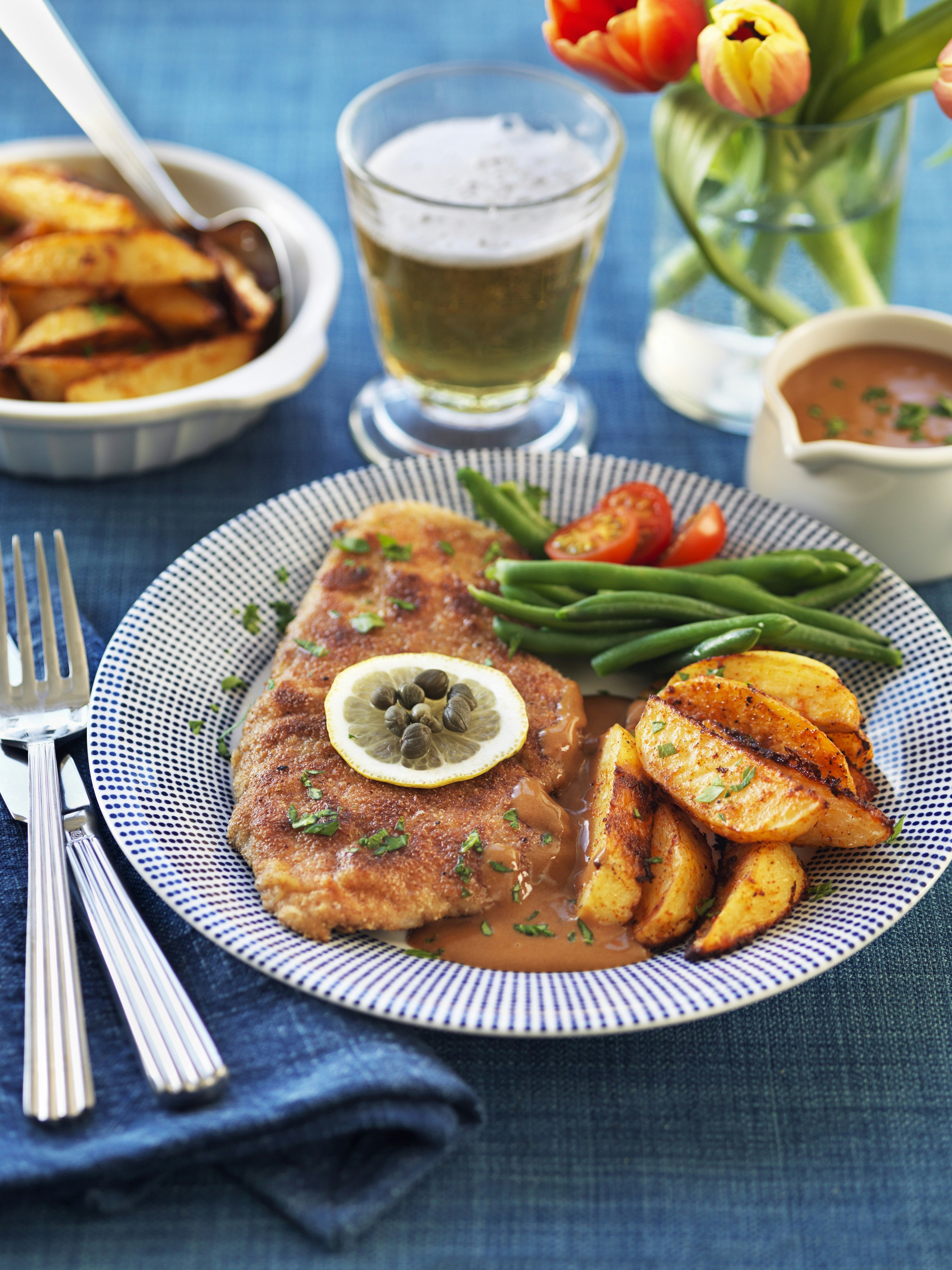 Dubbelpanerad skinkschnitzel