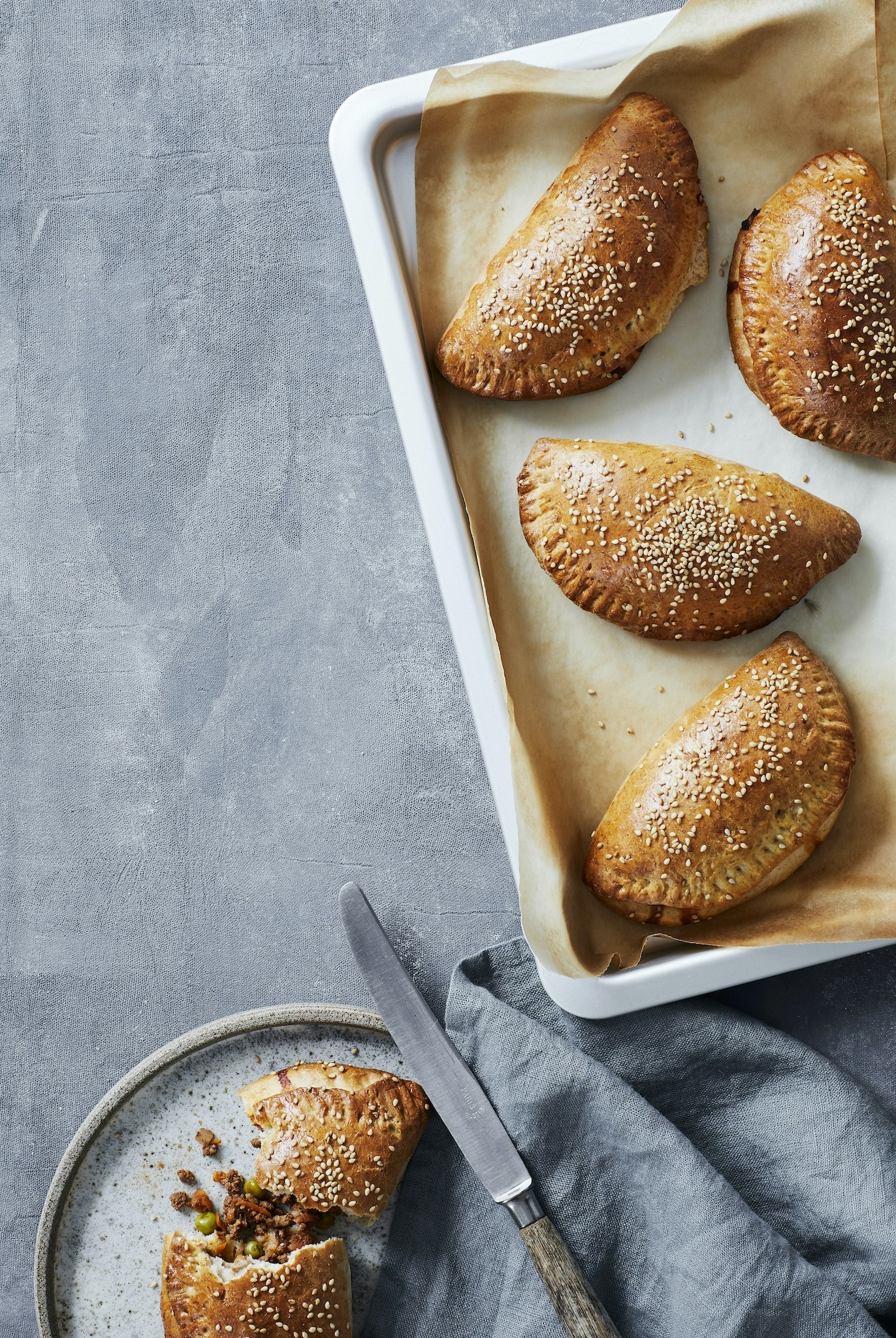 Piroger med skinka och ost