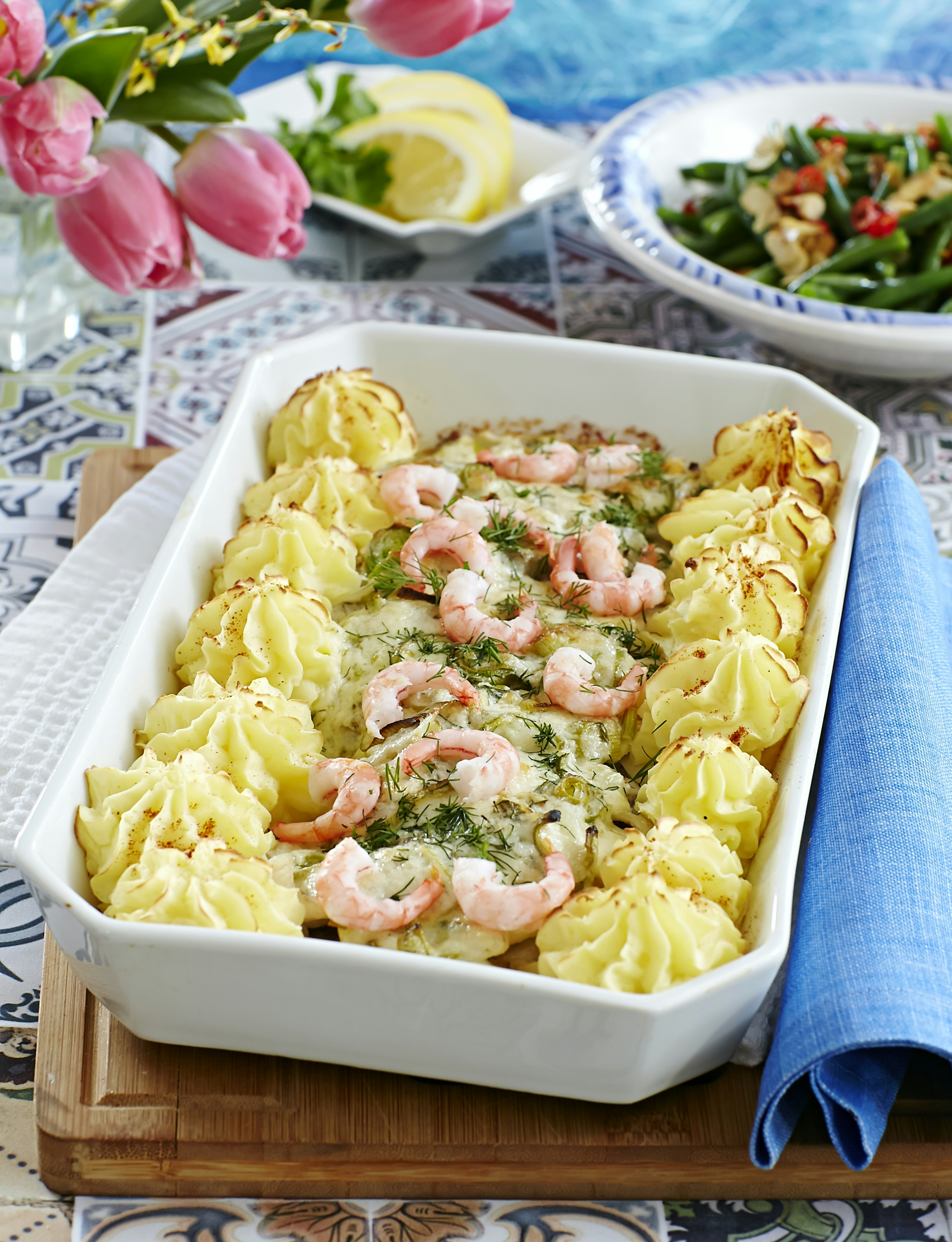 Fiskgratäng med potatismos