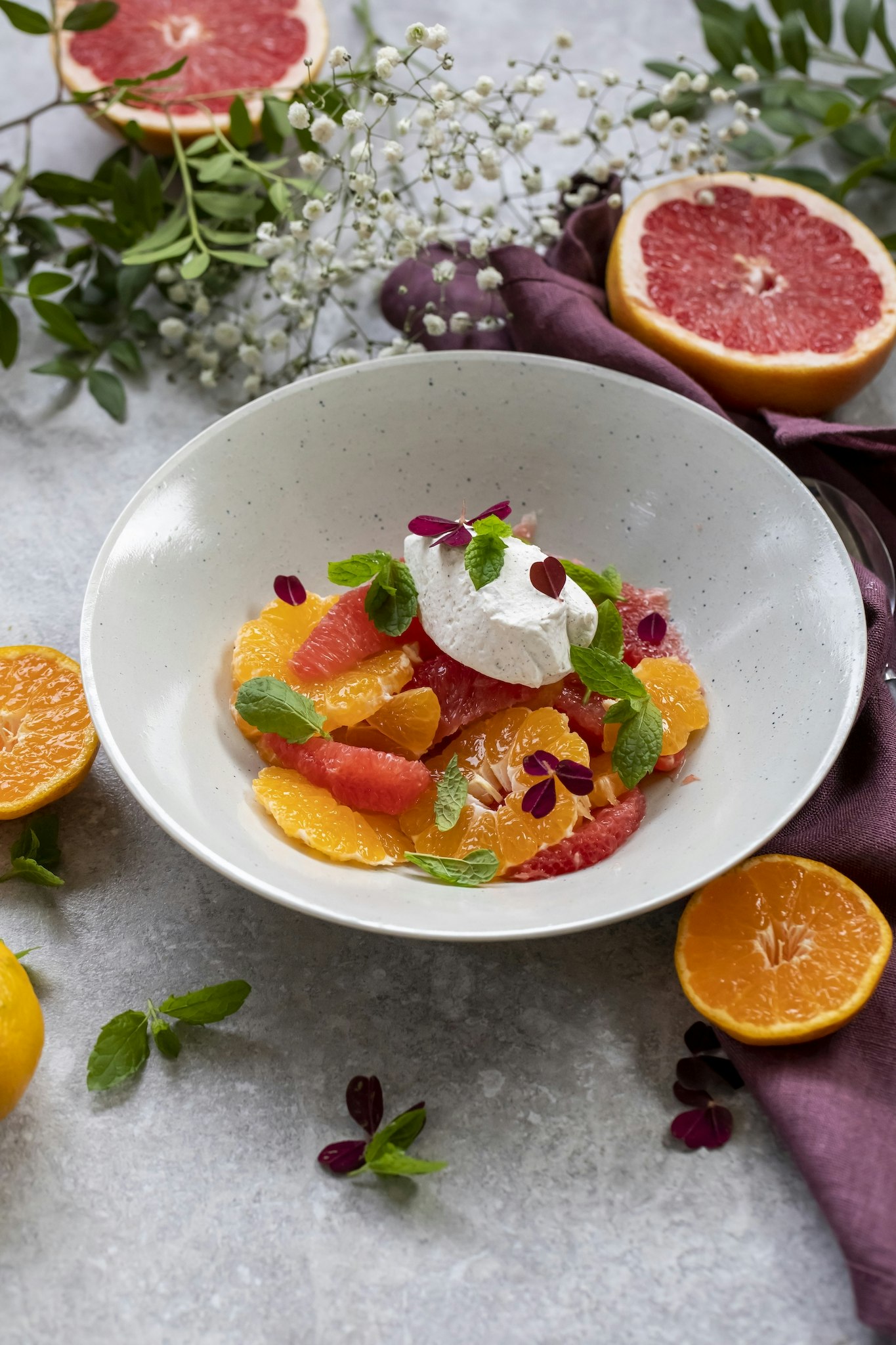 Fruktsallad med grapefrukt och clementin