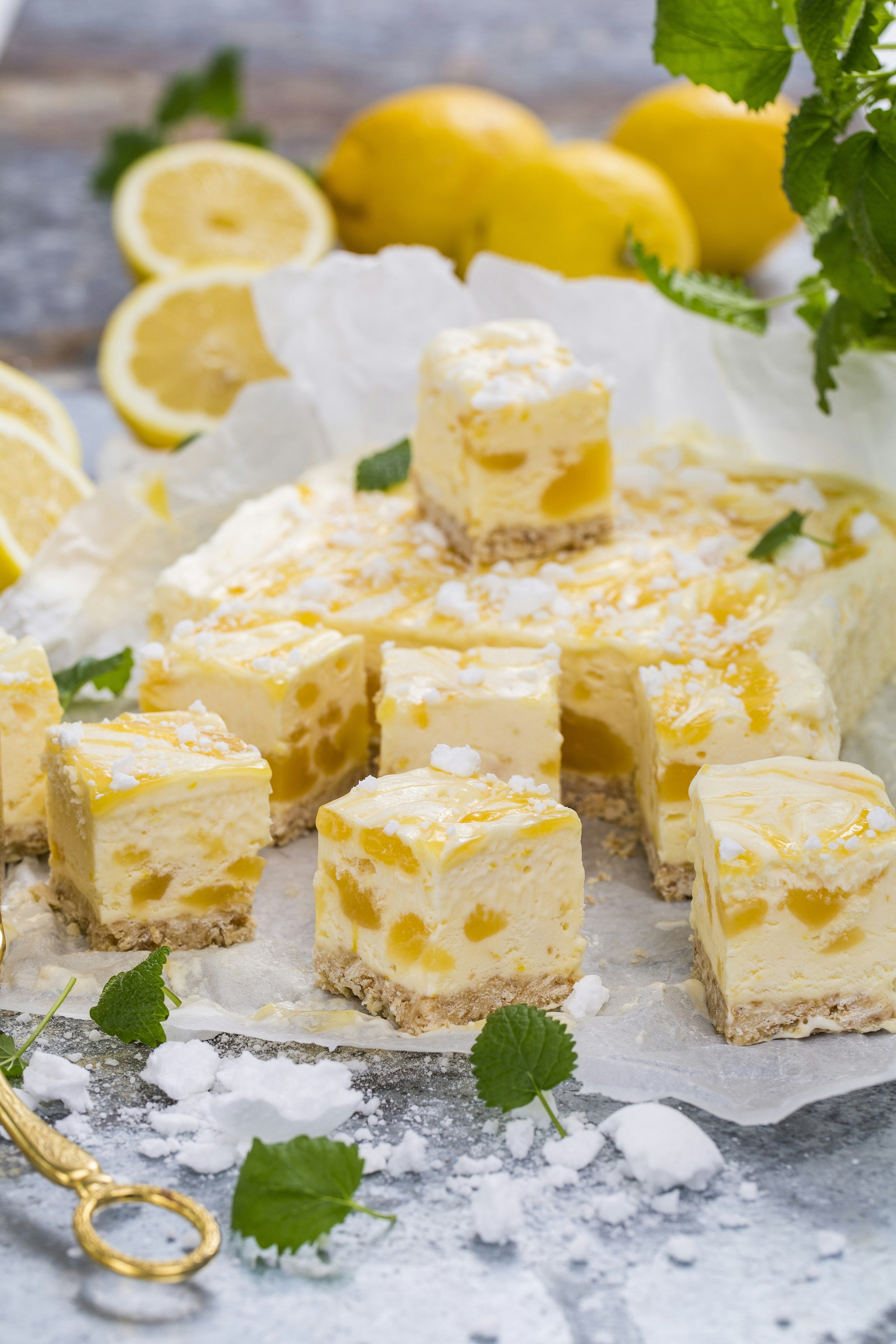 Fryst cheesecake med lemoncurd