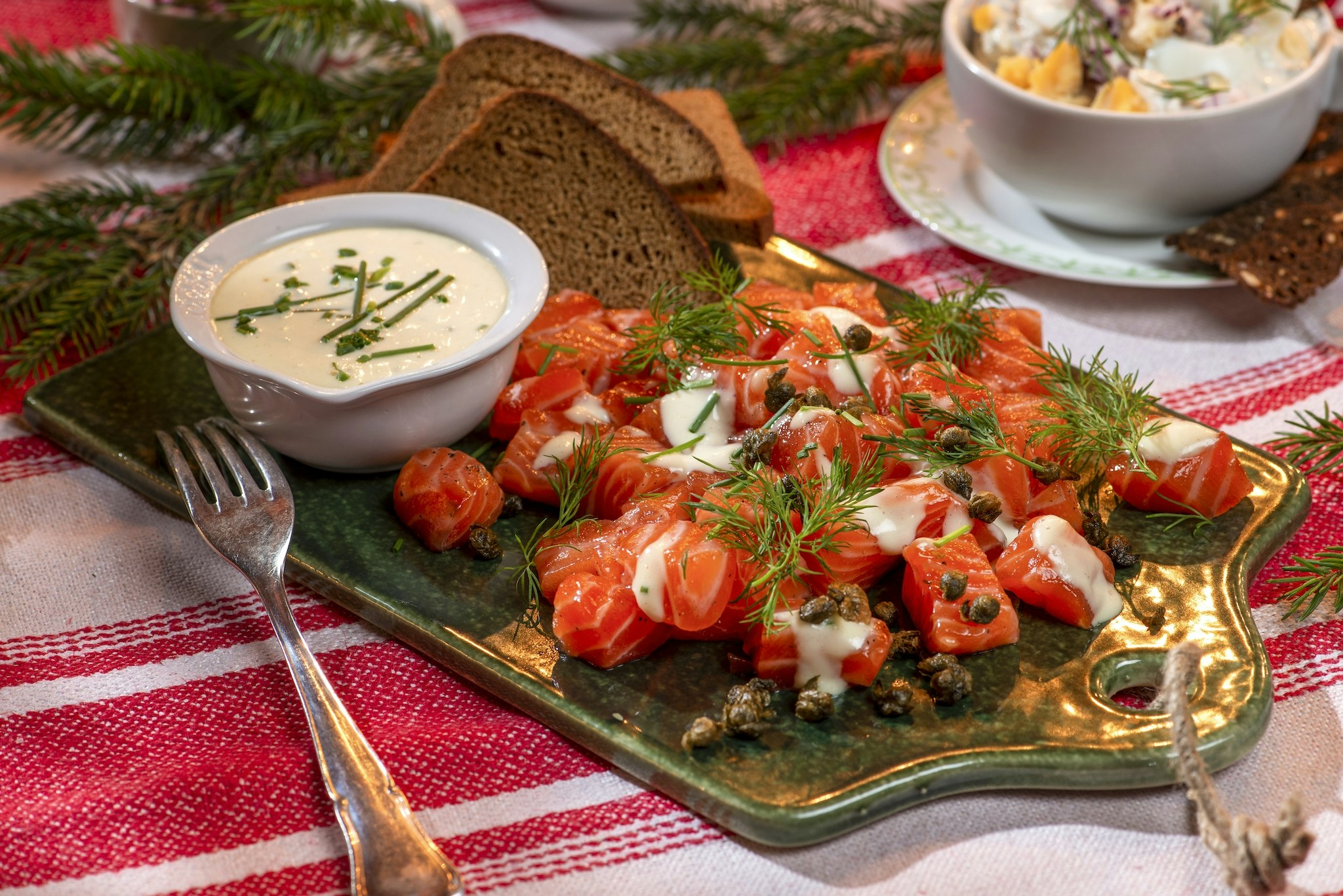 Gravad lax med nobisdressing