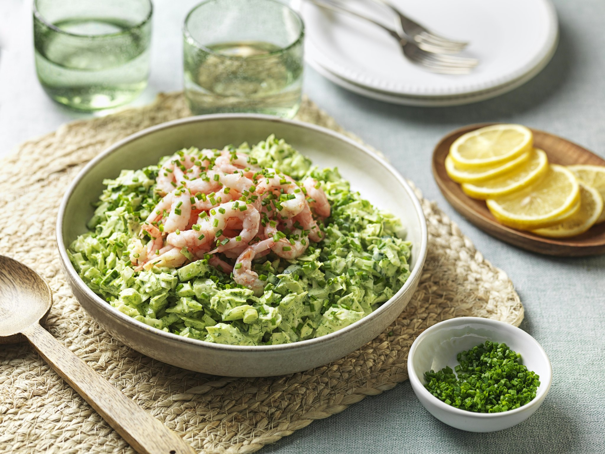 Green goddess sallad med räkor