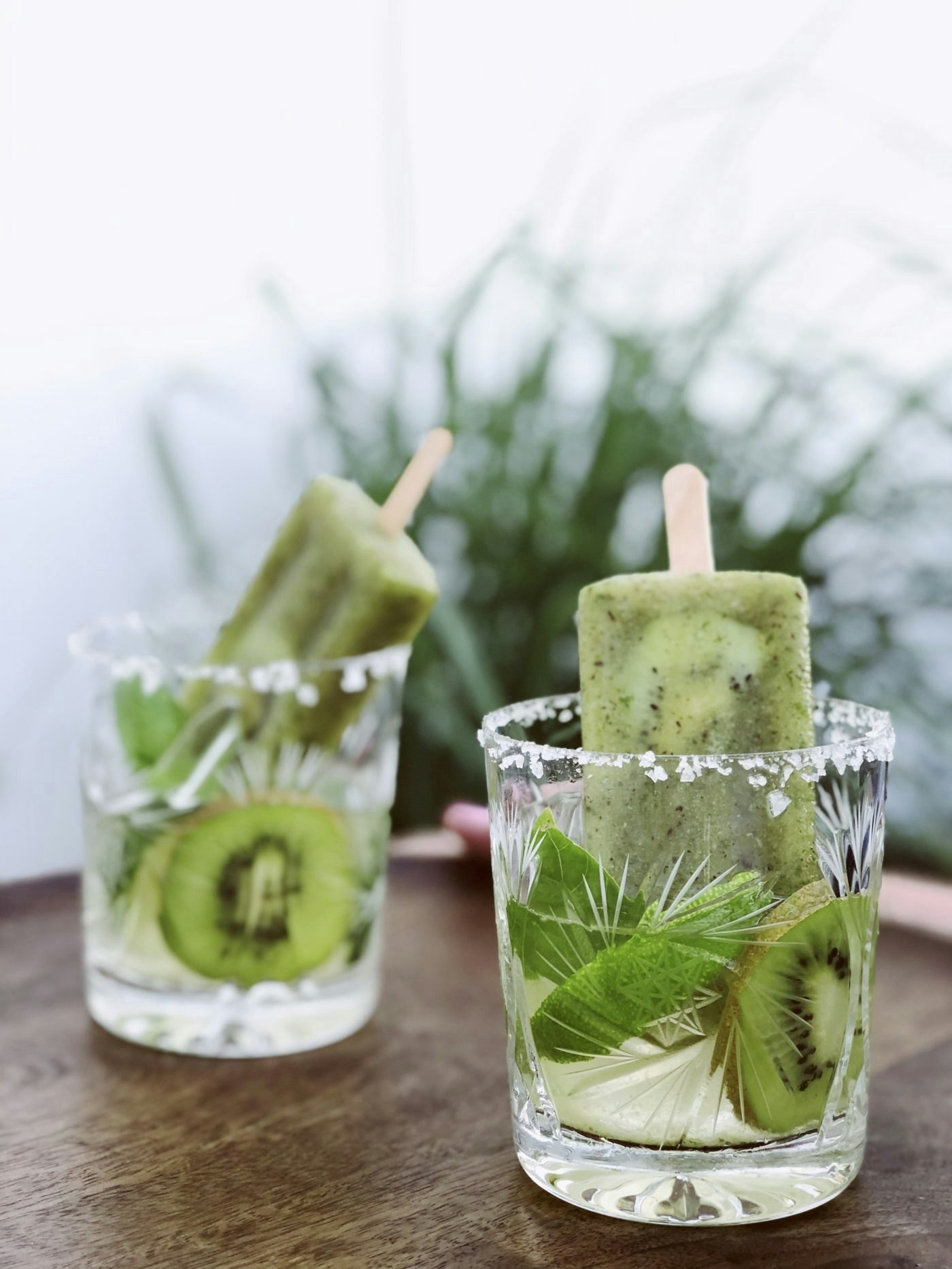 Green popsicle cocktails