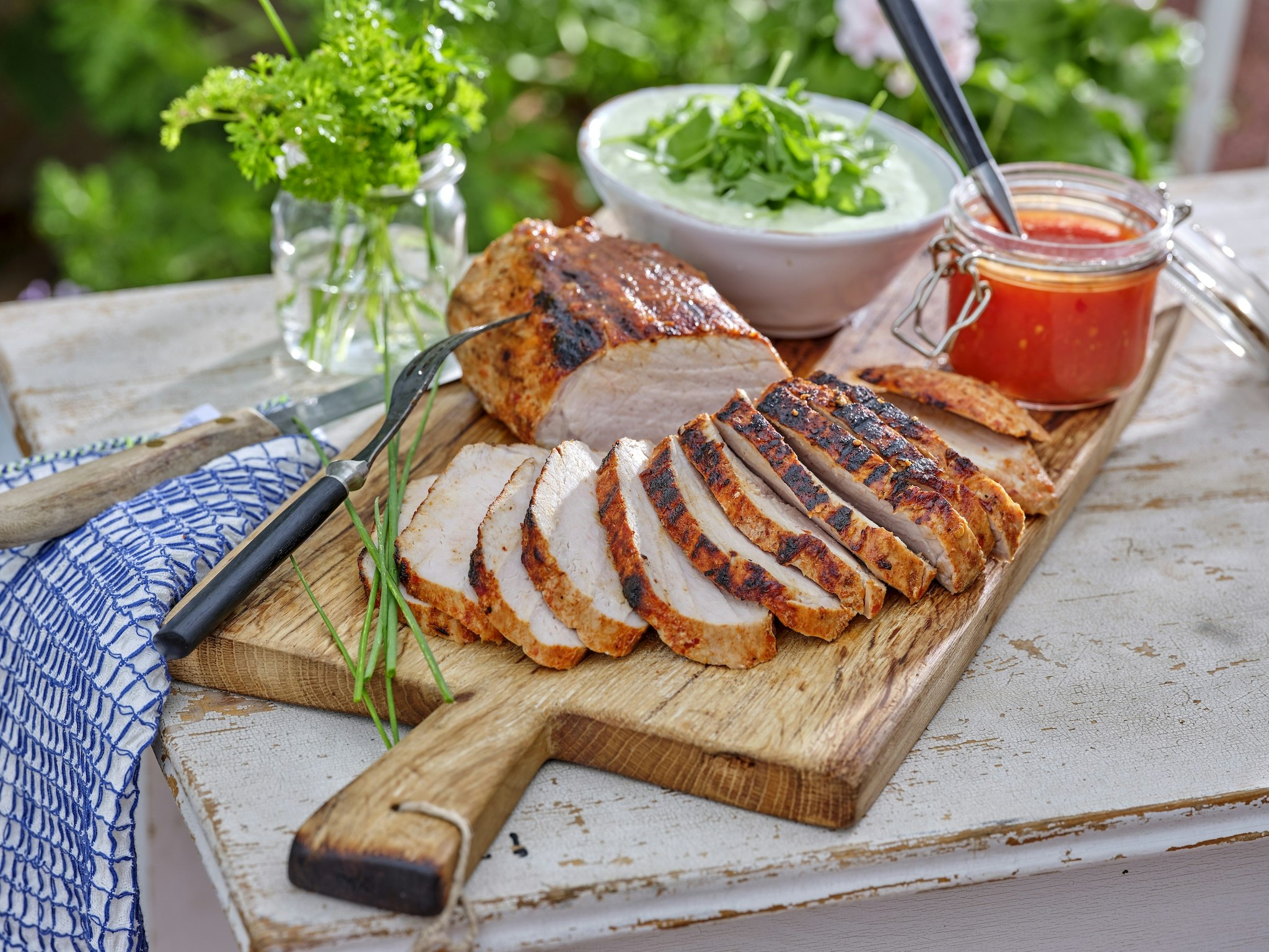 Grillad fläskytterfilé med fetaostsås