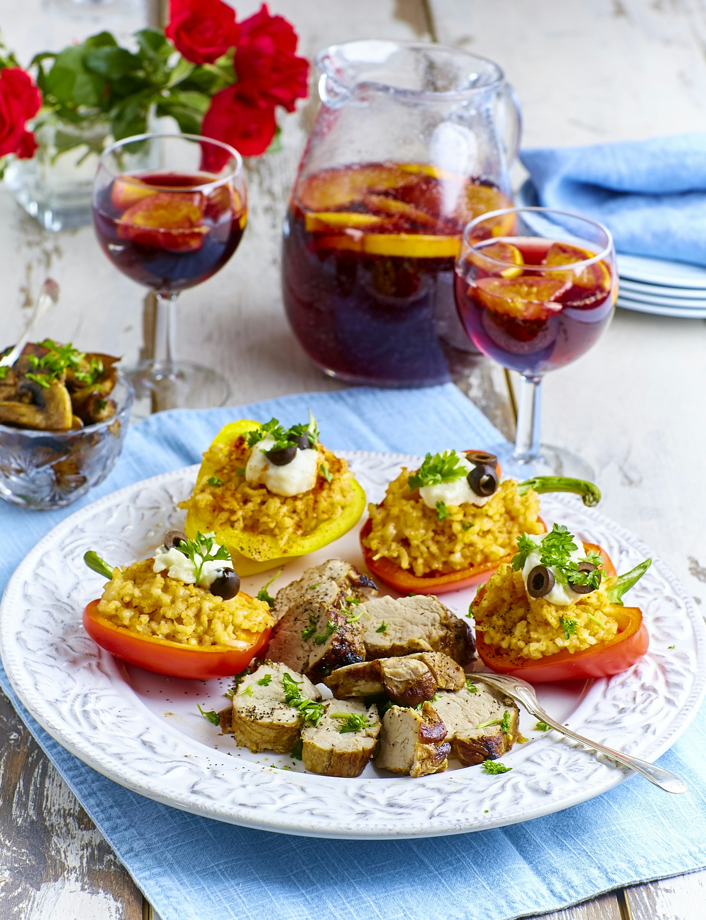 Helstekt fläskfilé med paprikarisotto