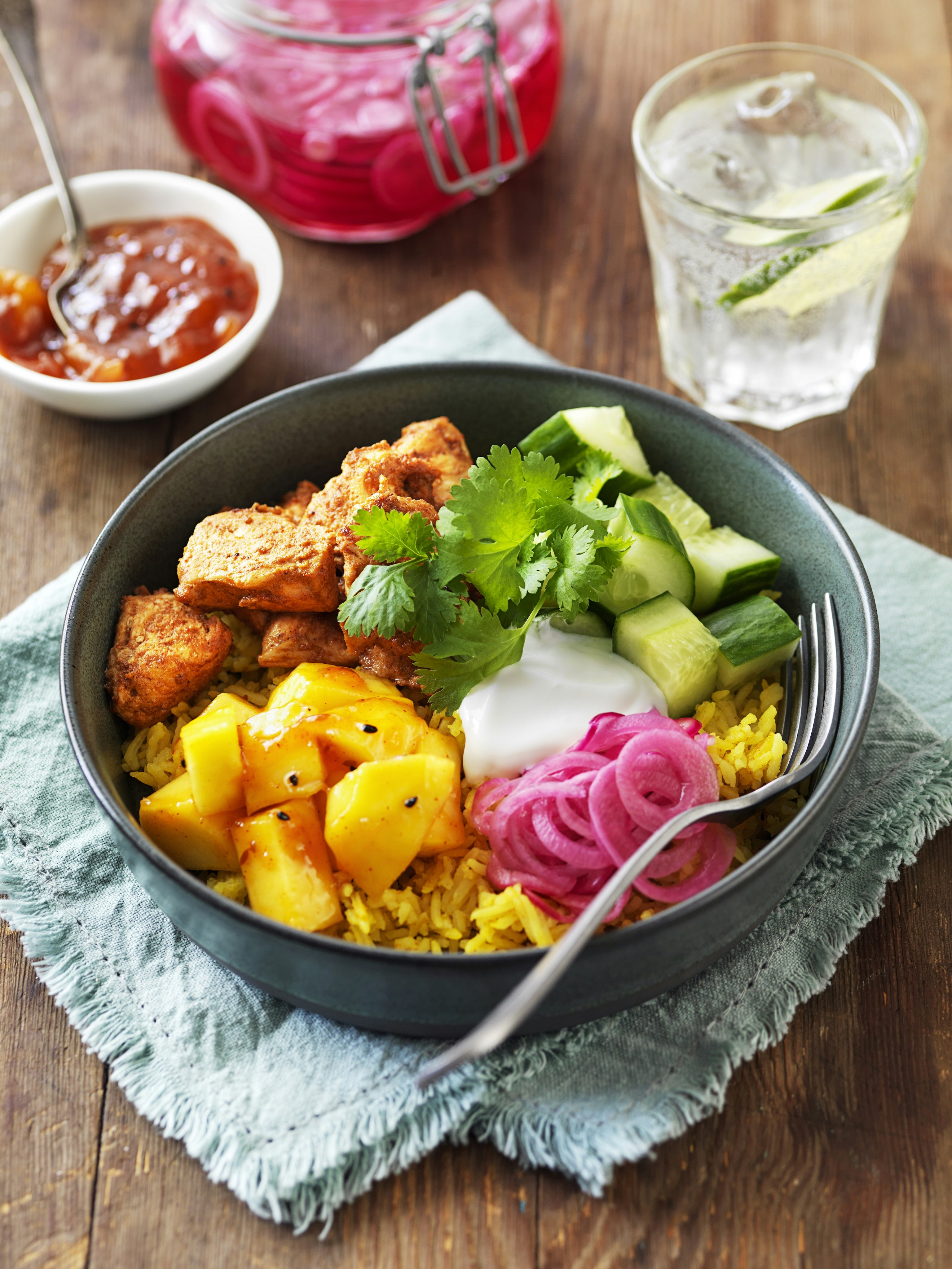 Indisk bowl med tandoorikyckling