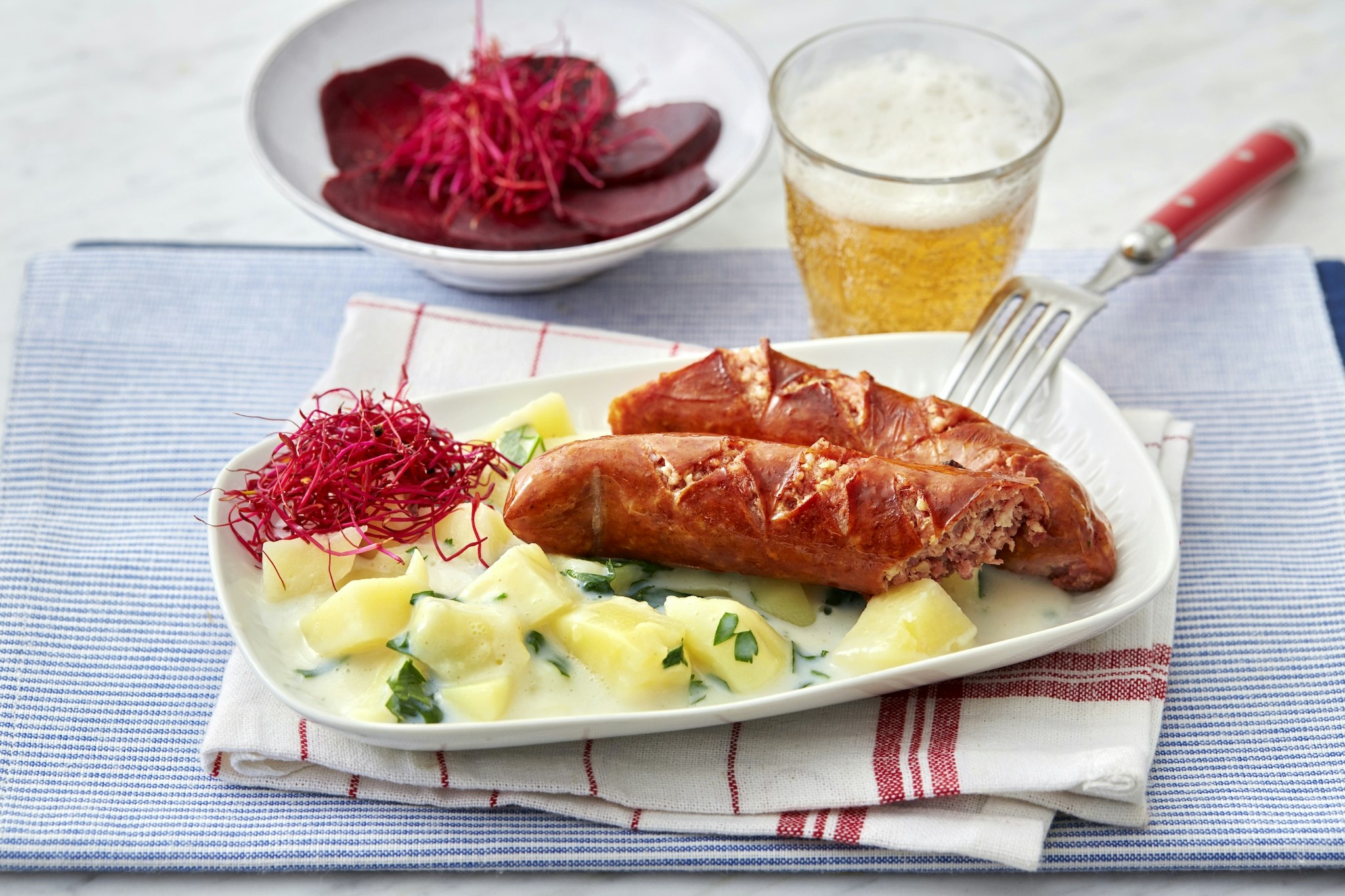 Isterband med stuvad potatis