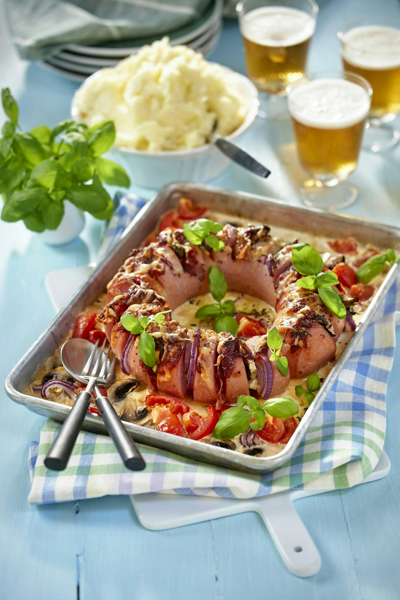 Falukorv i ugn med italienska smaker