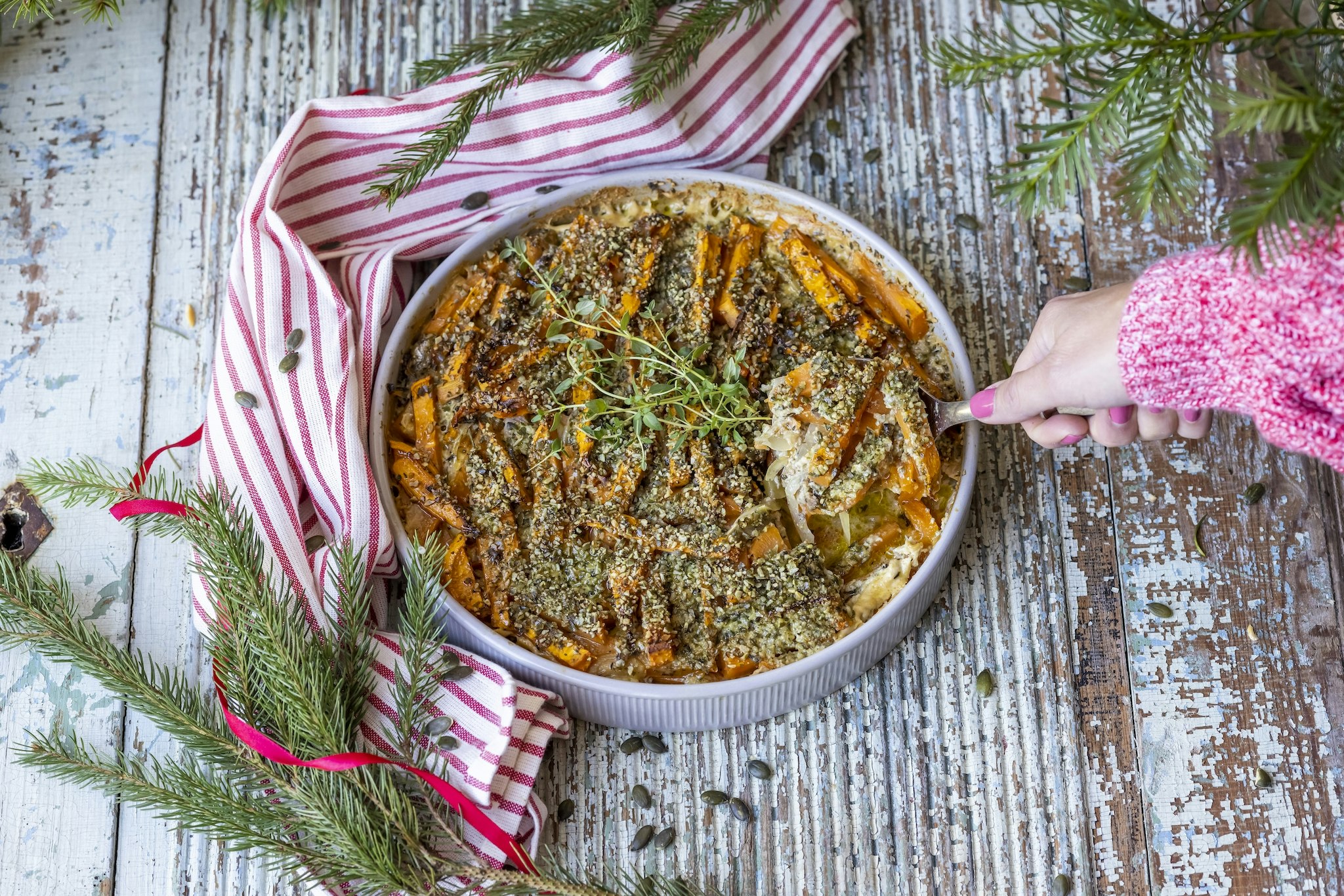 Janssons på sötpotatis och pumpafrön