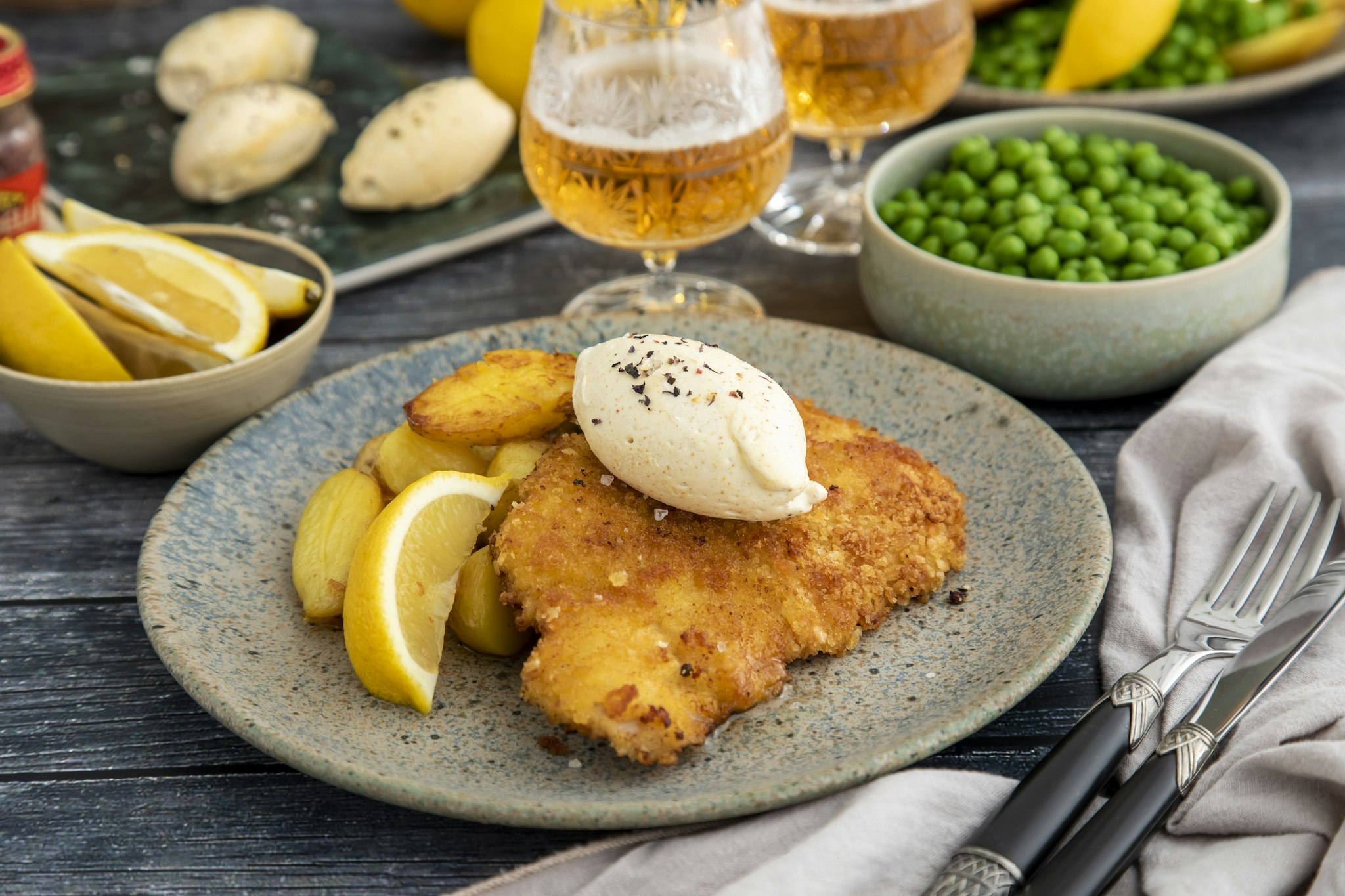 Kalkonschnitzel med vispat brynt smör
