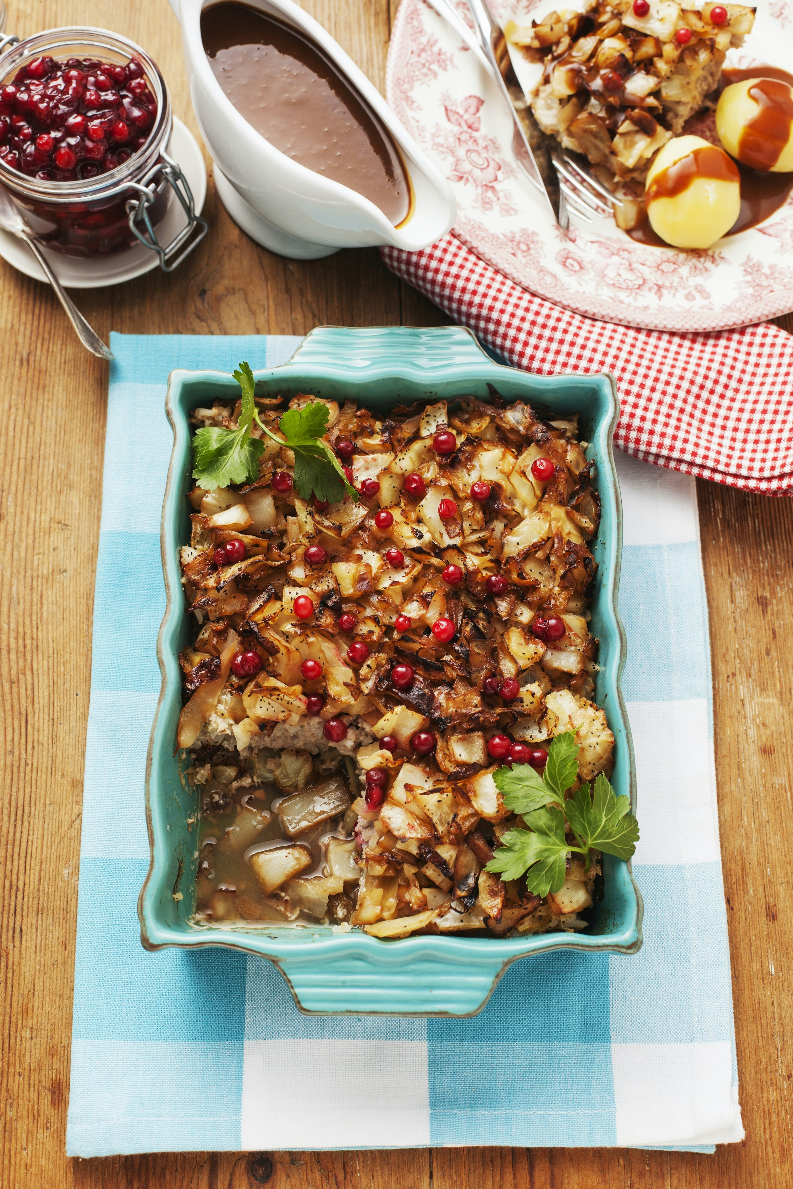 Kålpudding med gräddsås