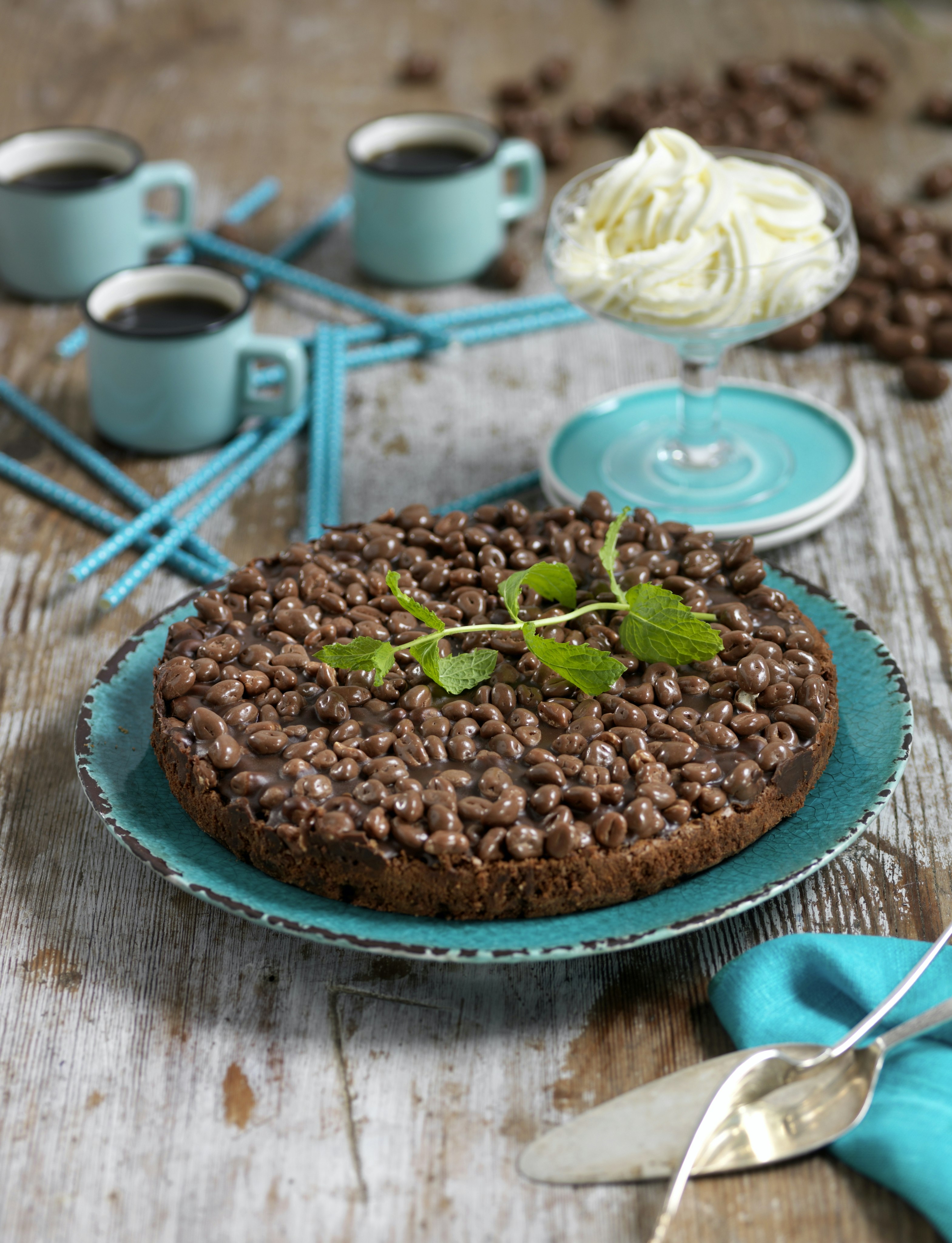 Kladdkaka med nutella och chokladtopping