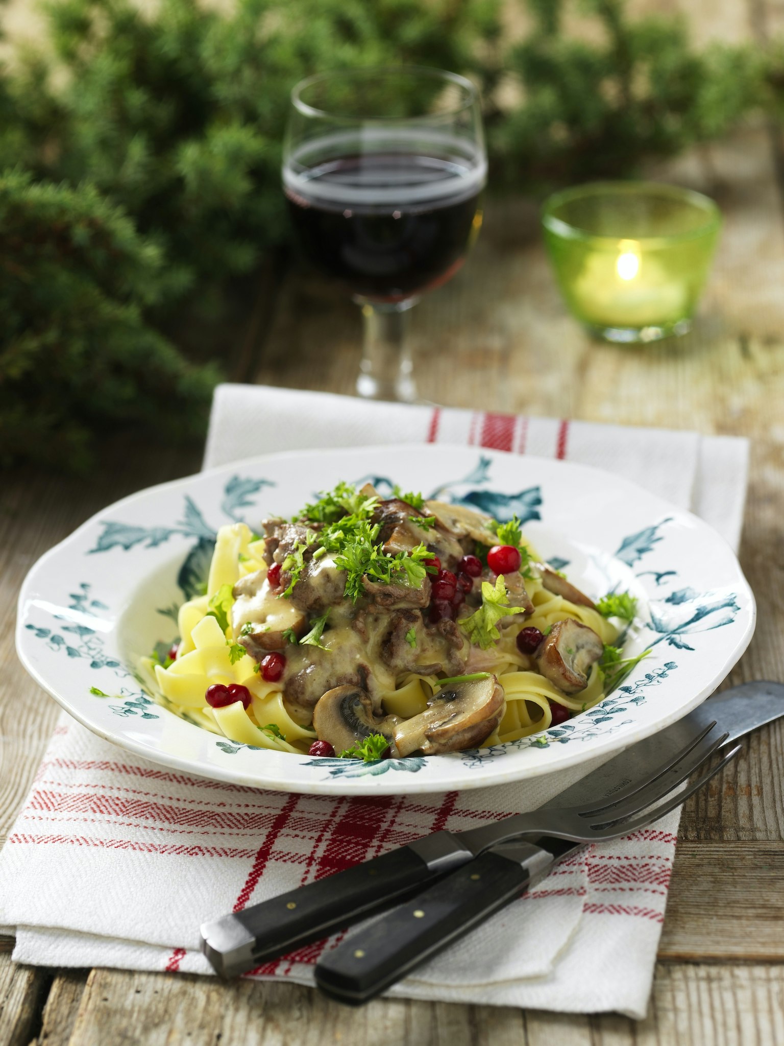 Krämig pasta med viltskav