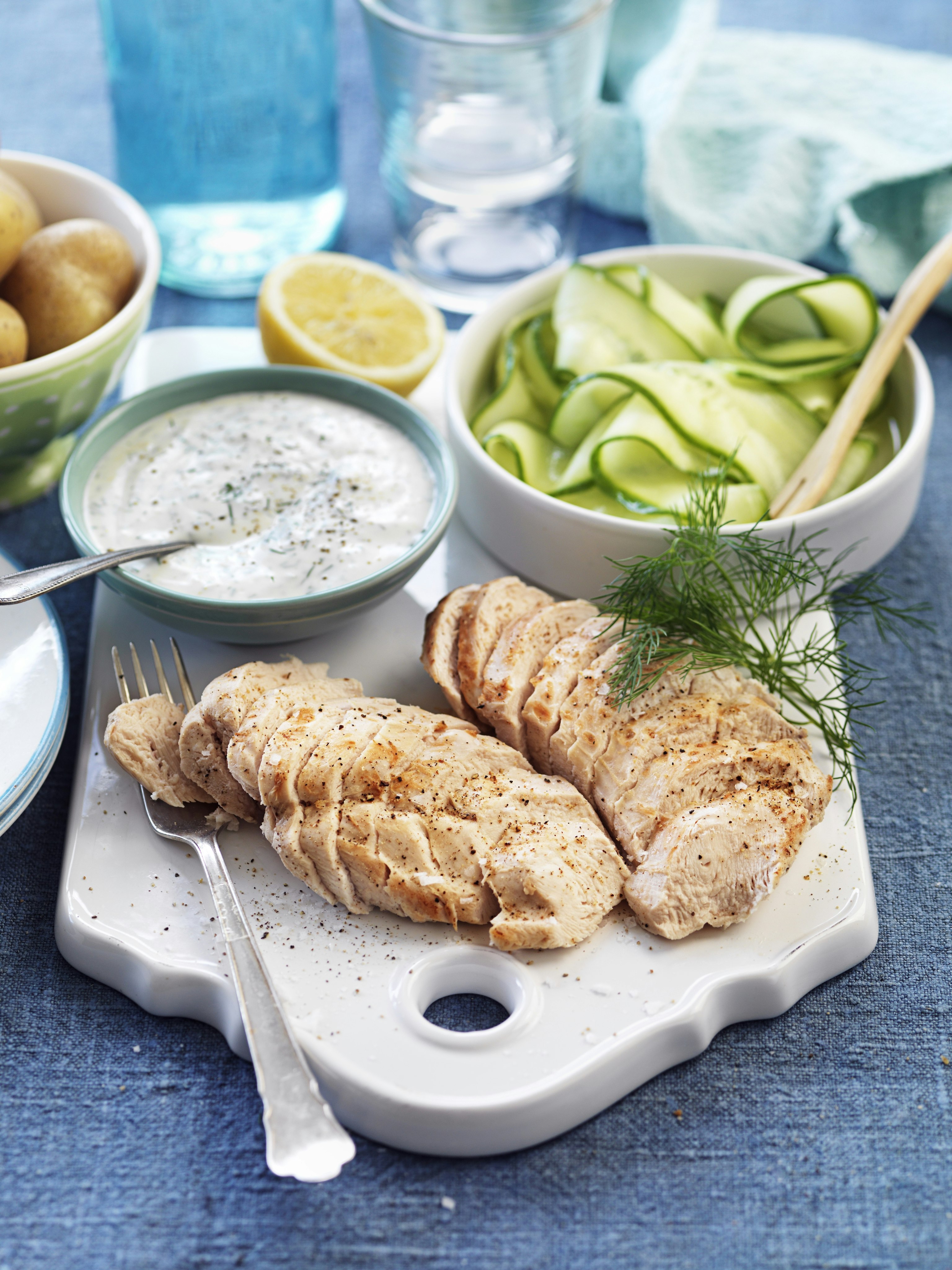 Kycklingfilé med dill- och citronyoghurt