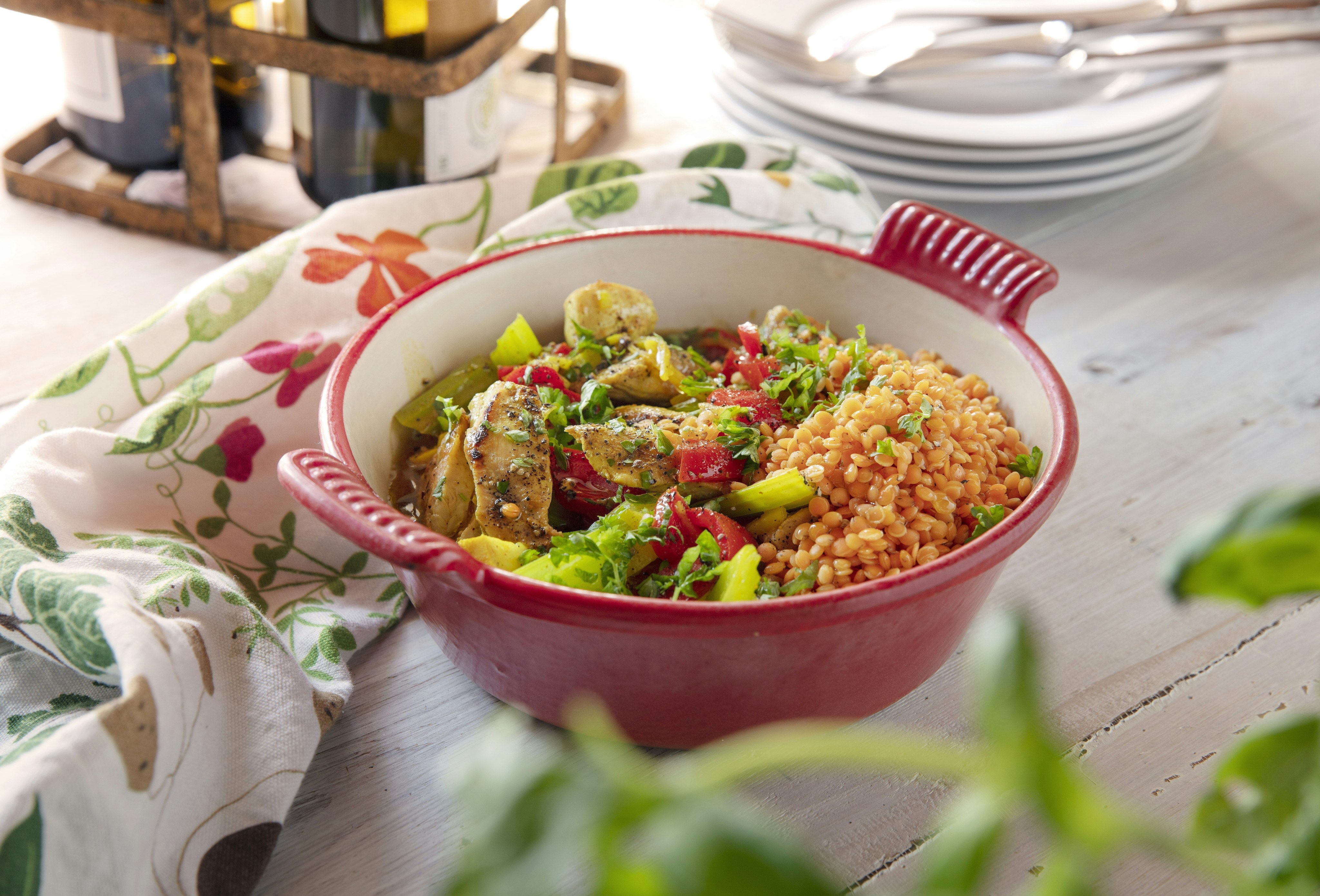 Kycklinggryta med curry och linser