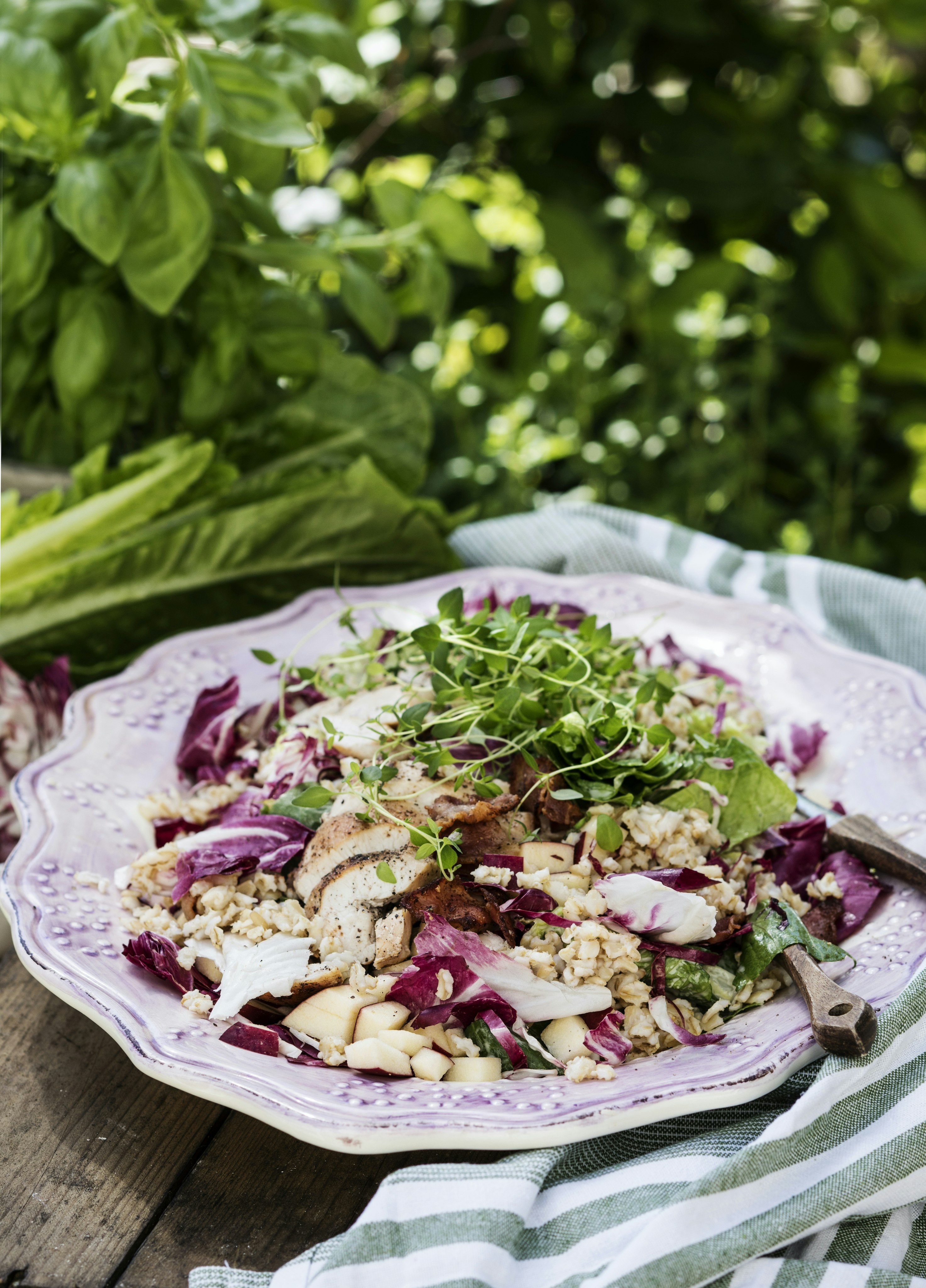 Sallad med kyckling och caesardressing