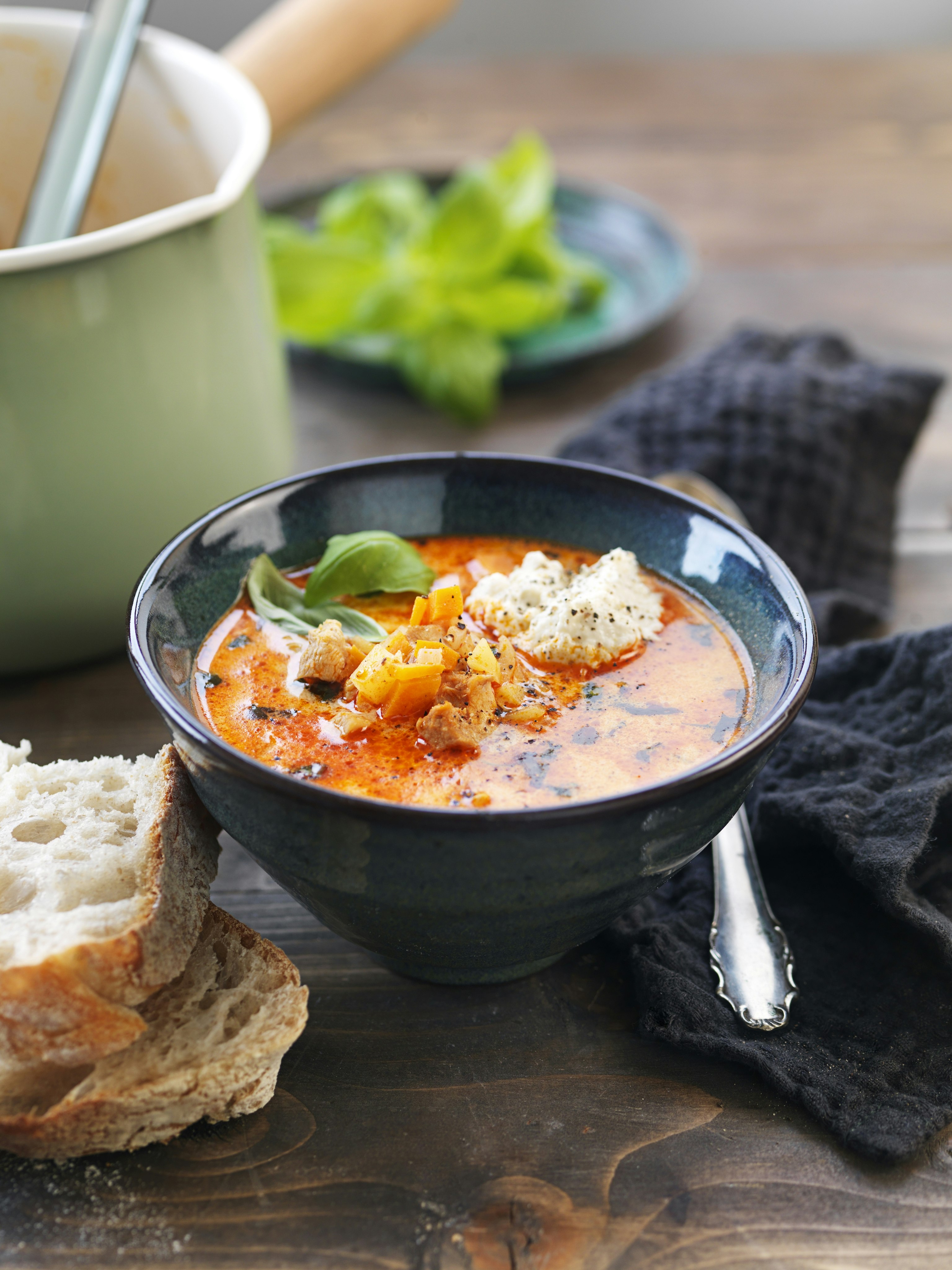 Kycklingsoppa med parmesanklick