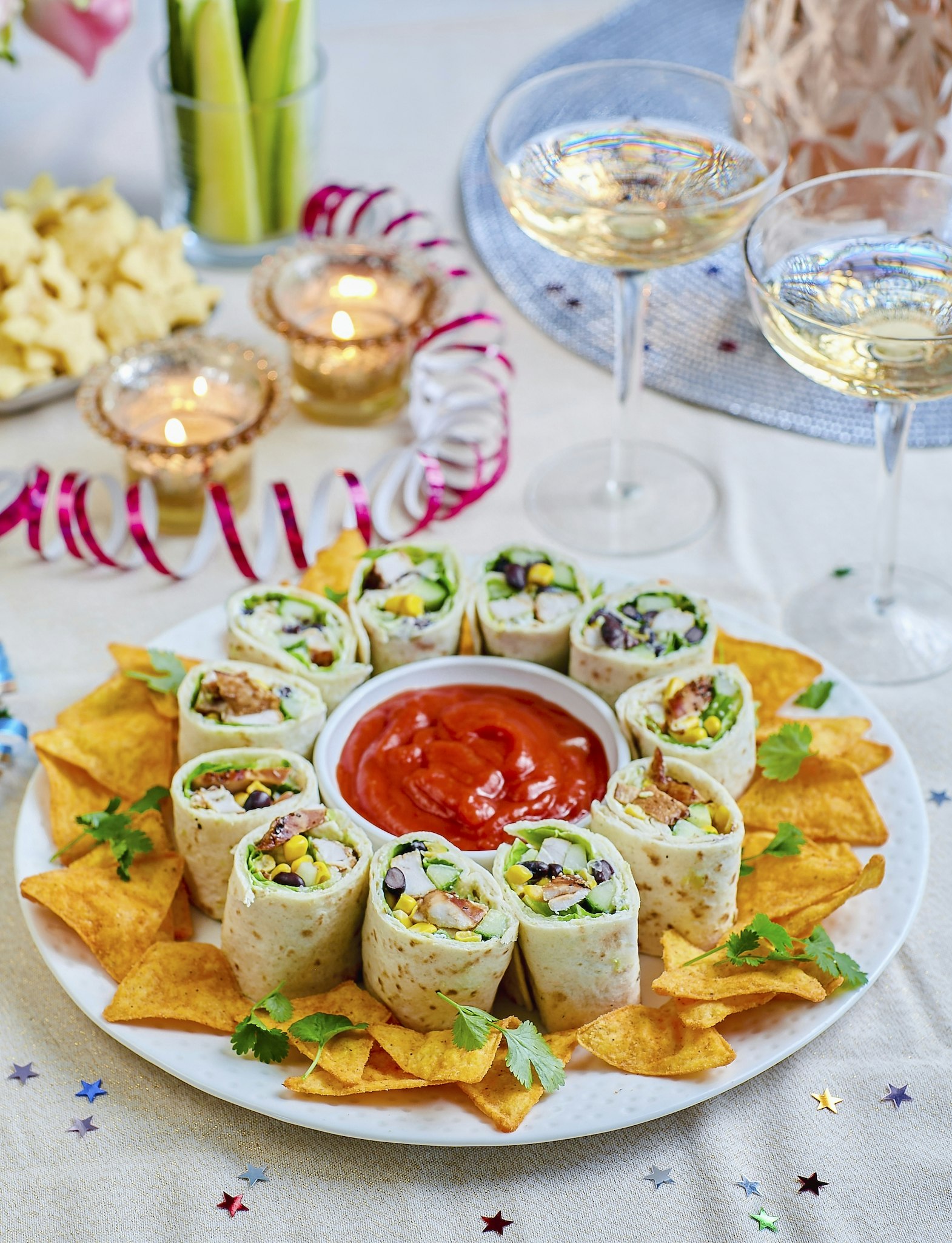 Tacostubbar med kyckling och salsa