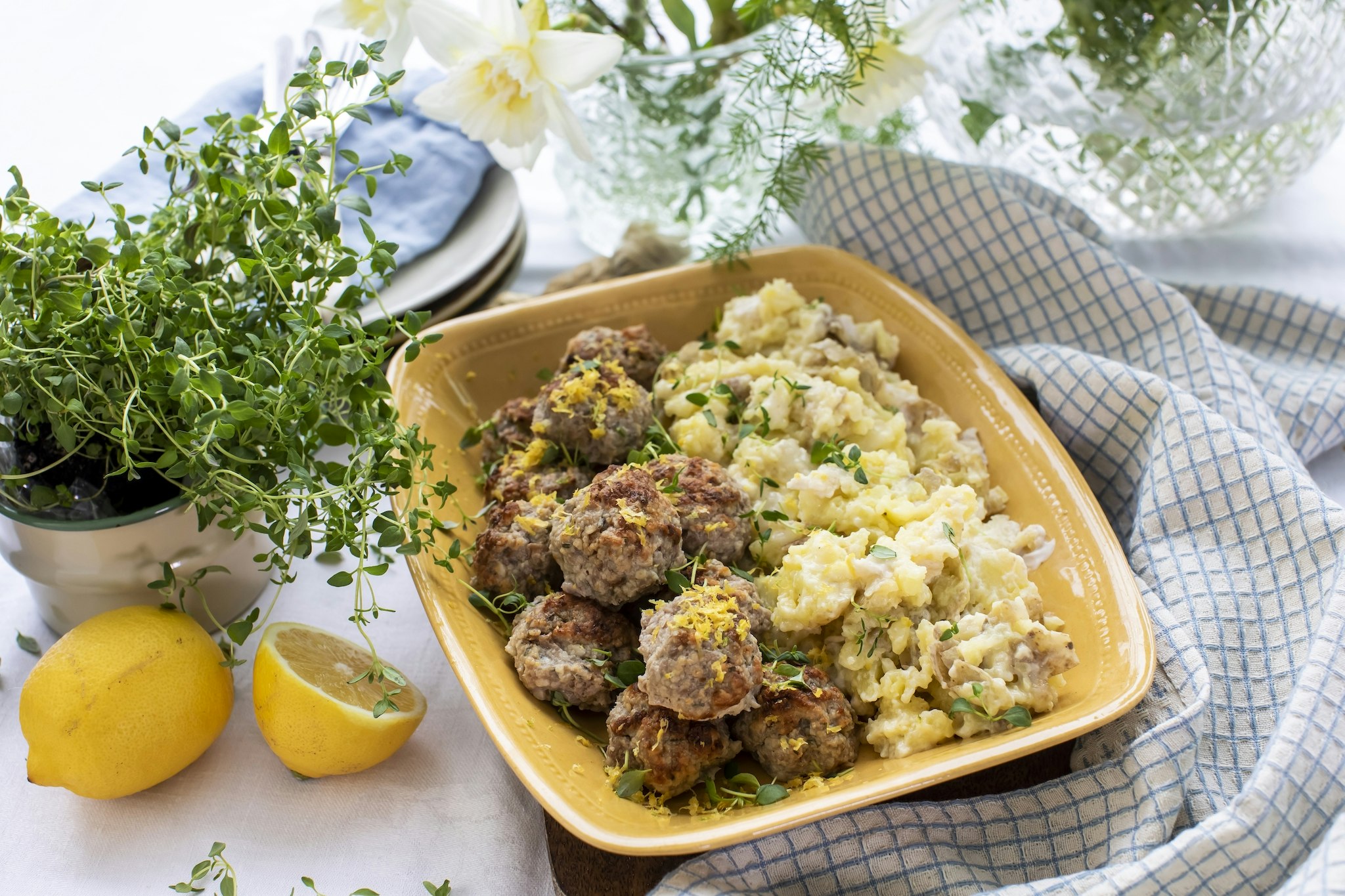 Lammfärsbullar med potatisstomp