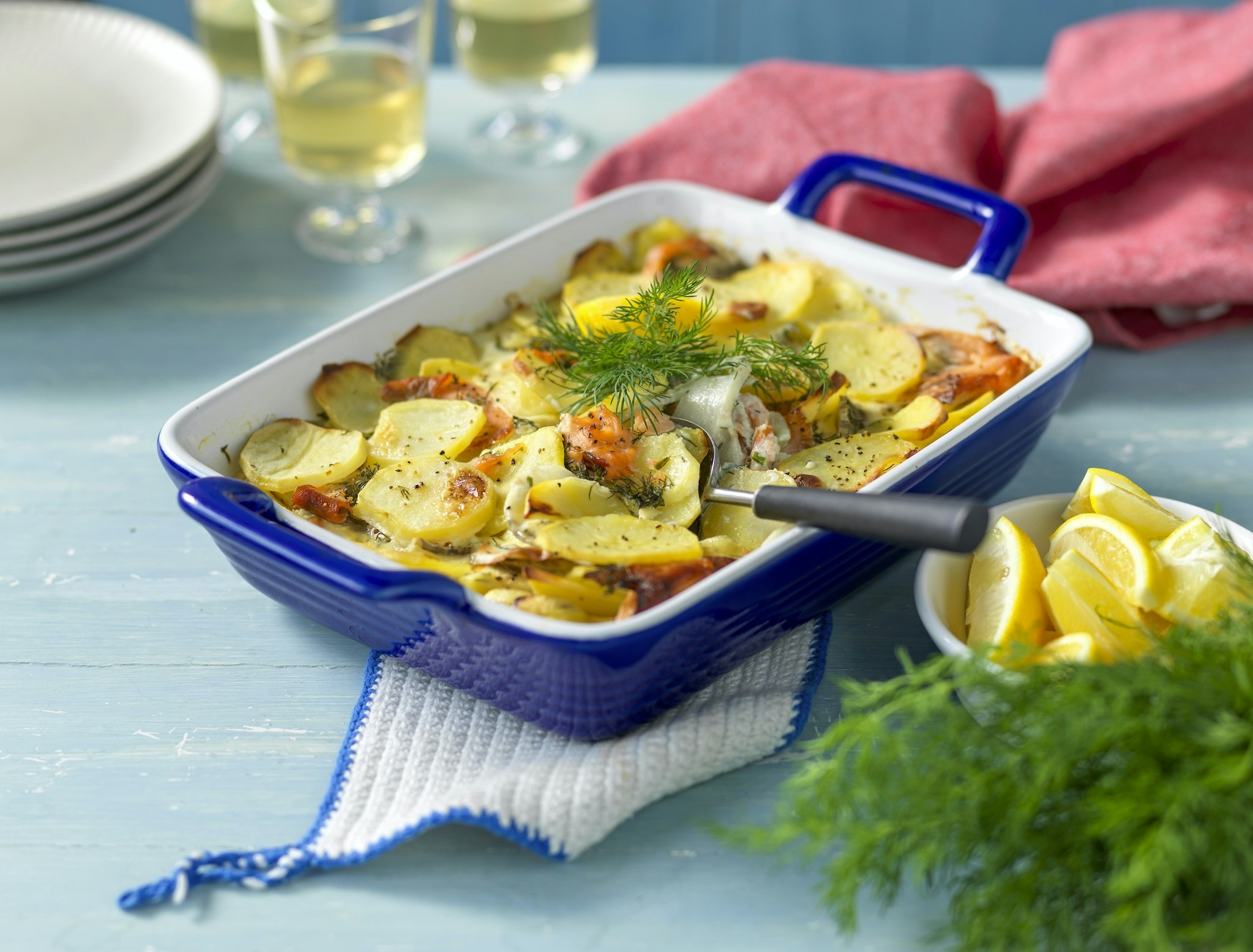 Laxpudding med jordärtskocka