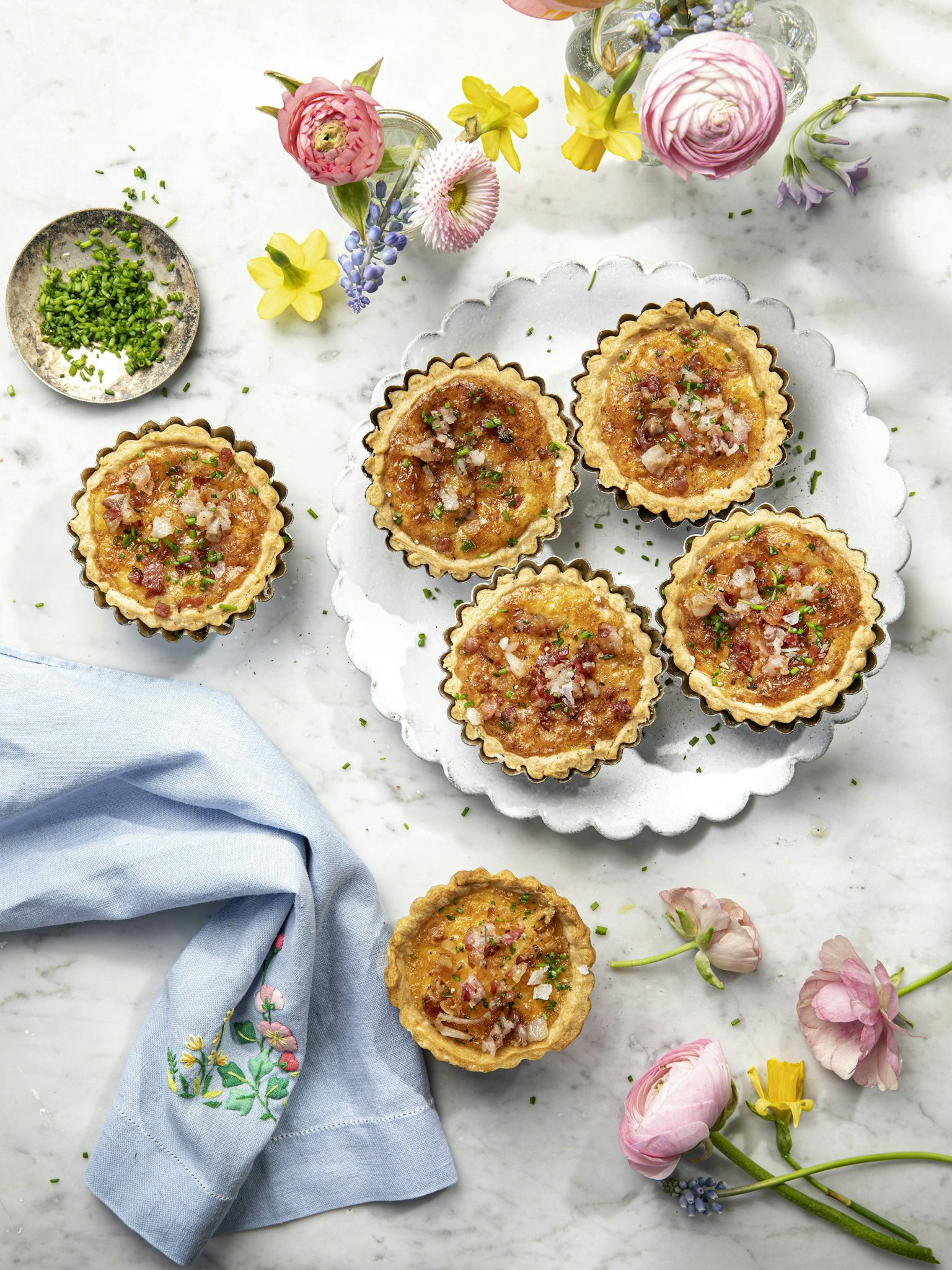 Lyxiga ost- och baconpajer