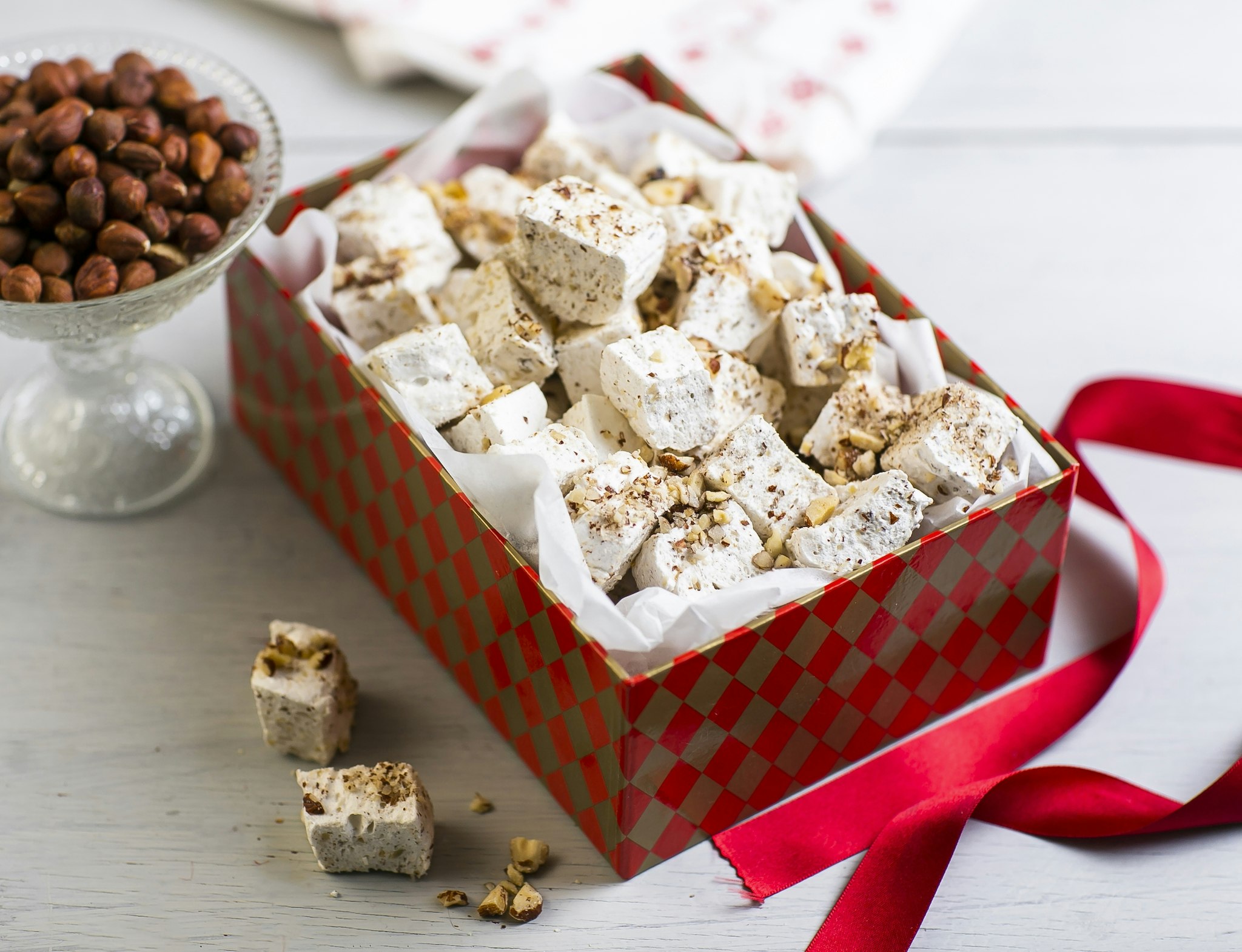 Marshmallows med vanilj och hasselnötter