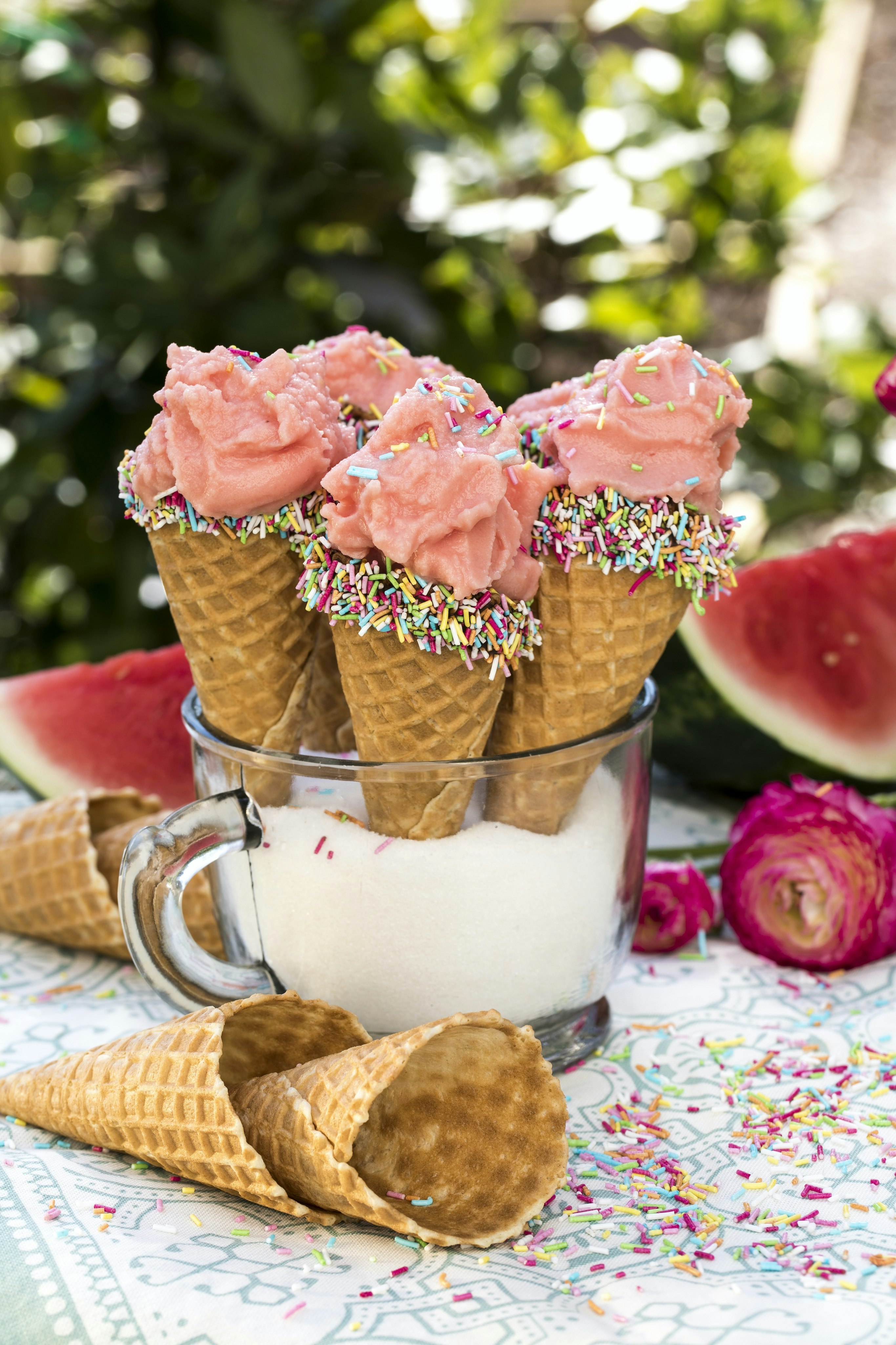 Melonglass med choklad och strössel