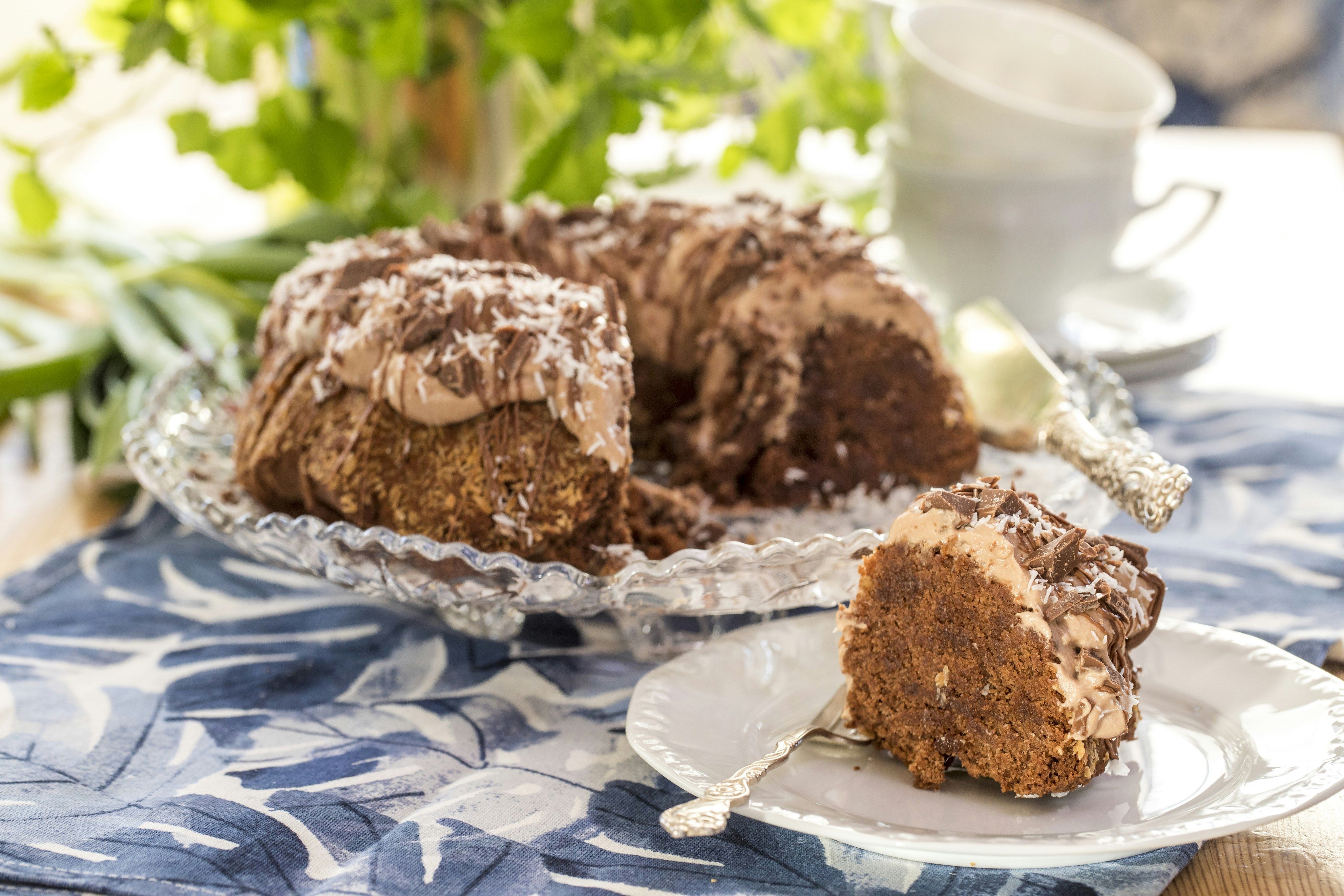 Mjuk choklad- och kokoskaka