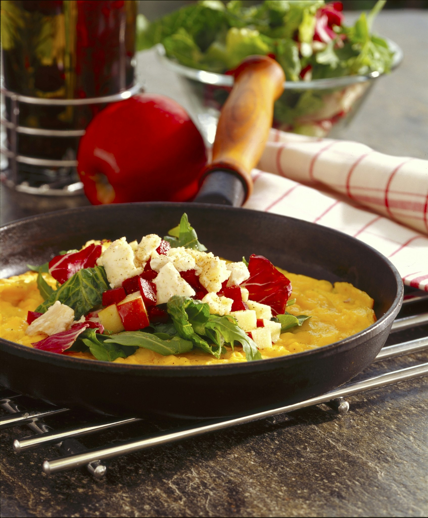 Omelett med getost och rödbetor