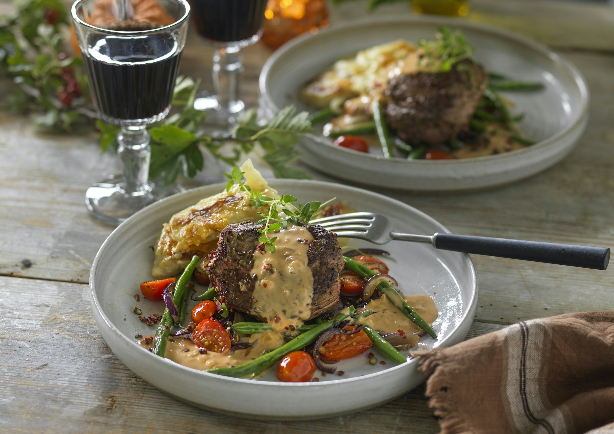 Pepparbiff med pepparsås