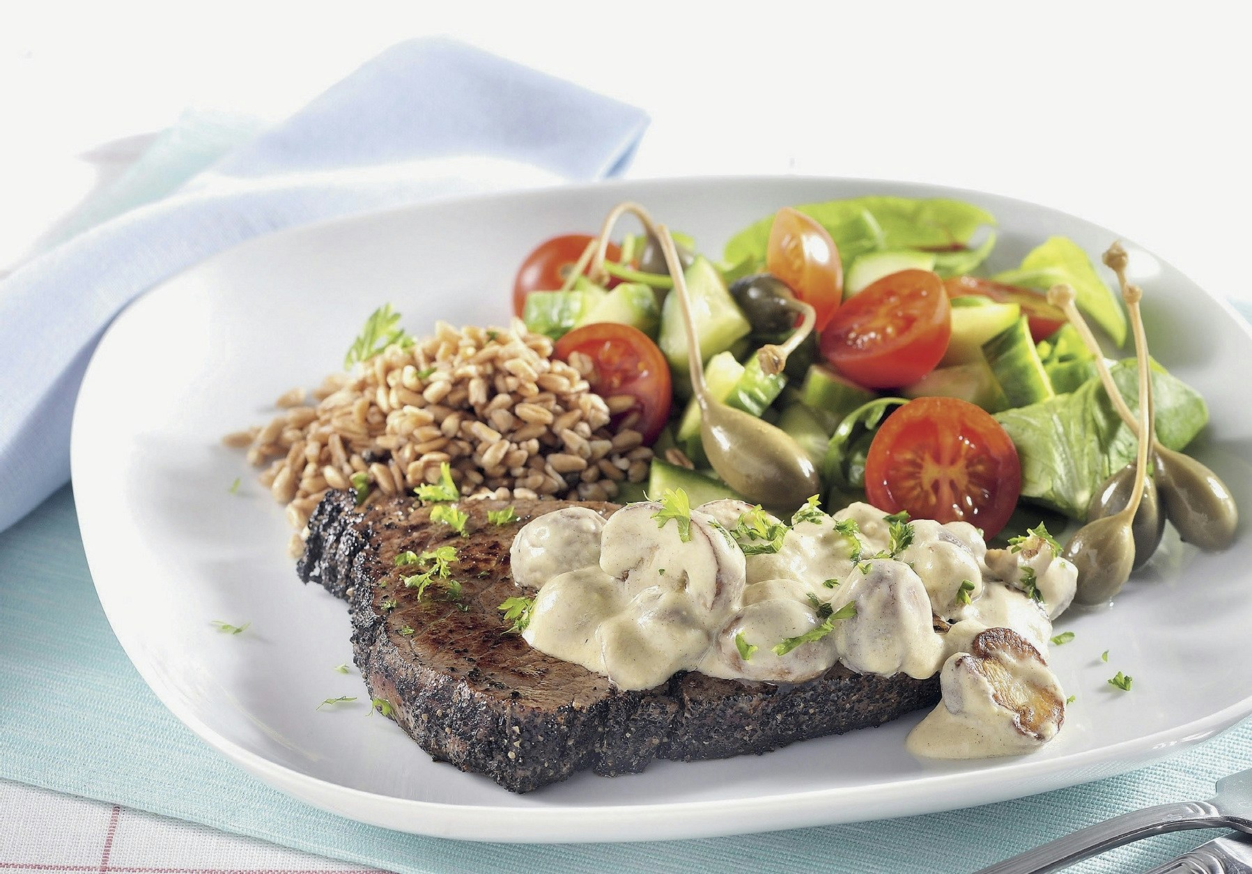 Pepparbiff med svampsås