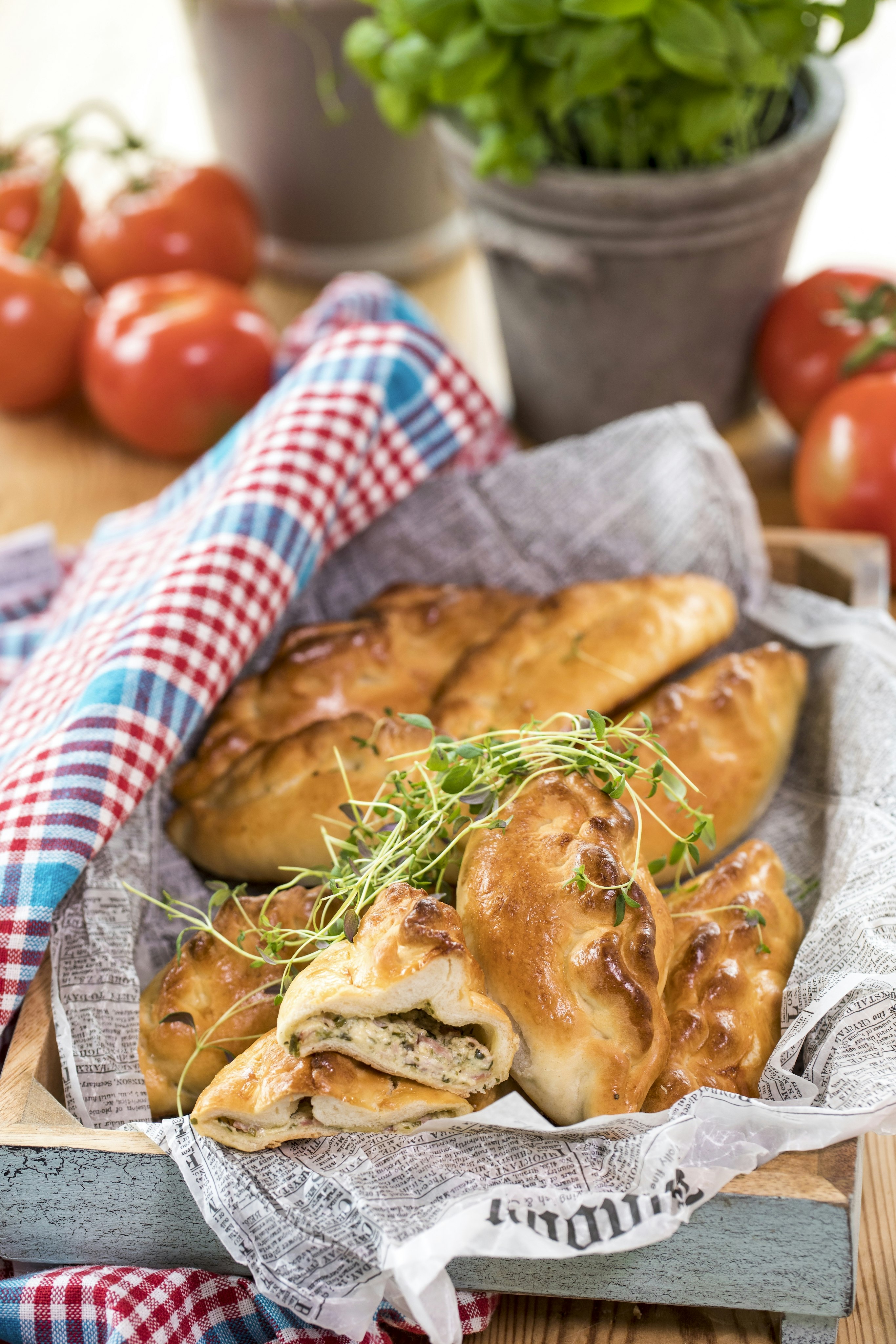 Piroger med skinka och ost