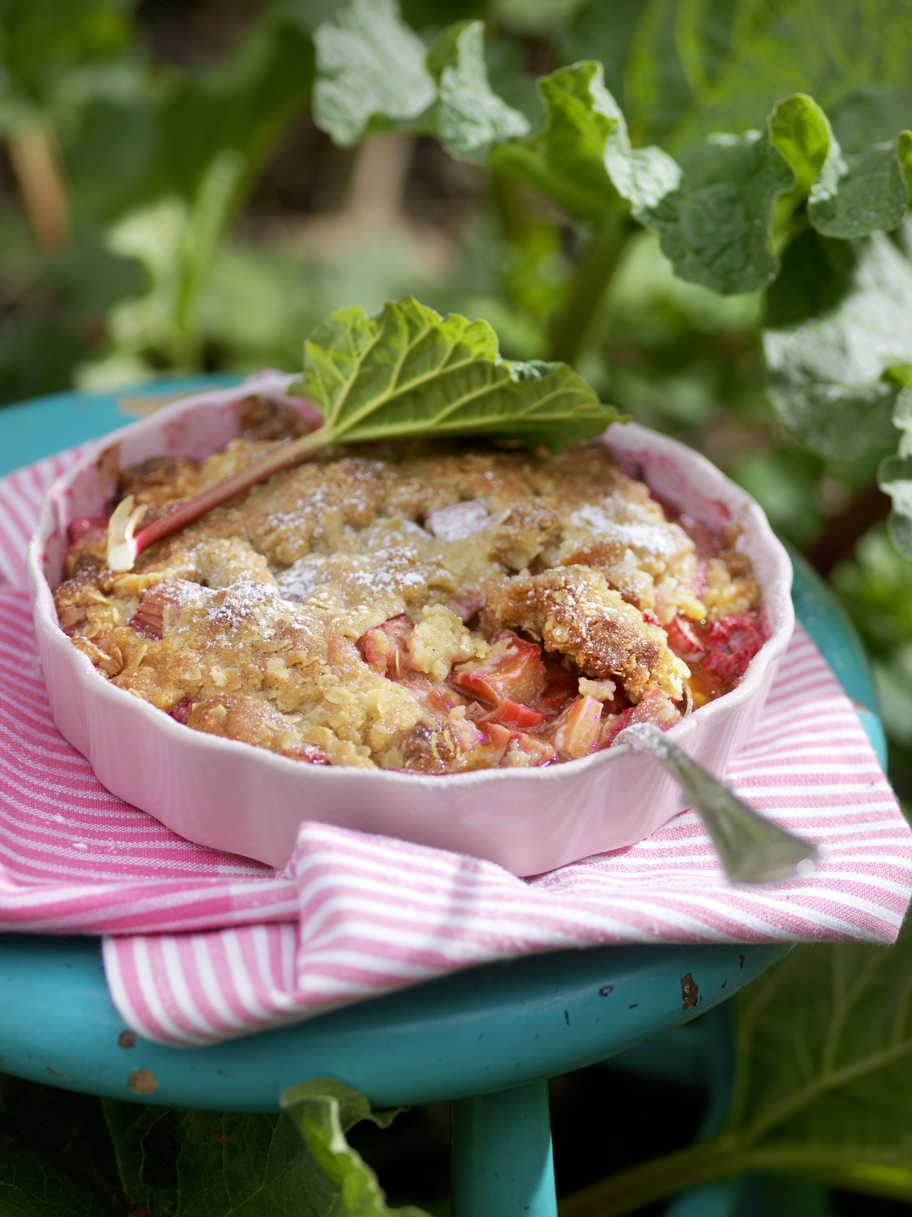 Rabarberpaj med hallon