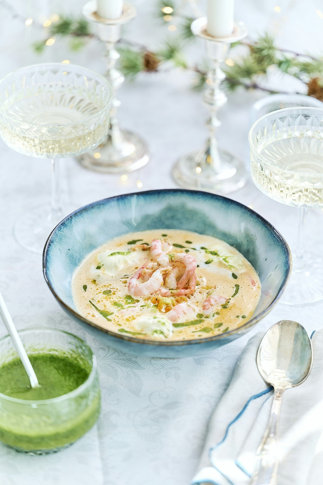 Lyxig räksoppa med egen räkfond