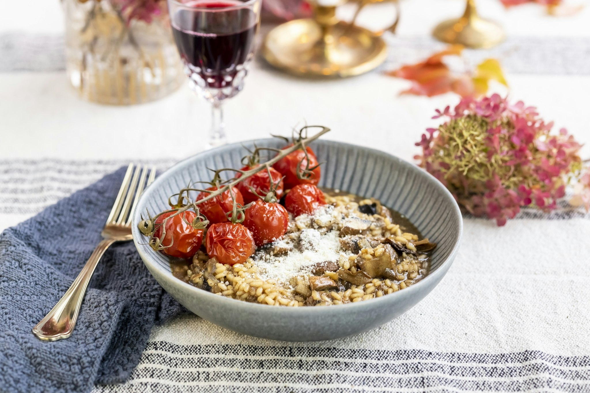 Risotto med karljohan och ugnsbakade tomater