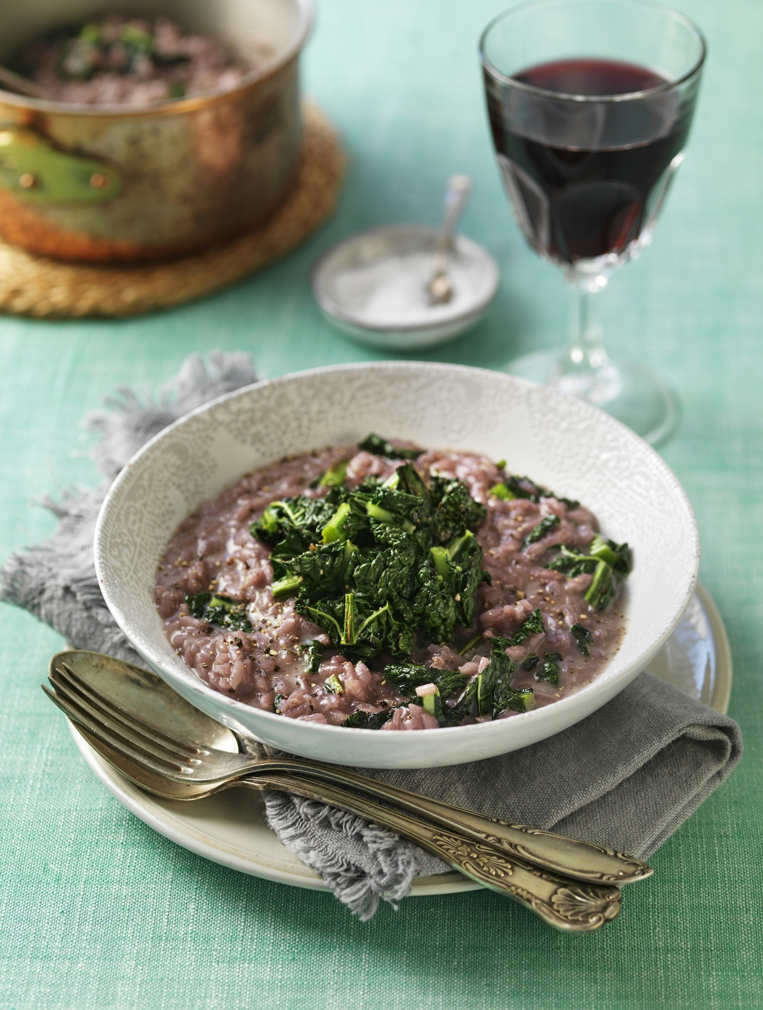 Risotto med rödvin och svartkål