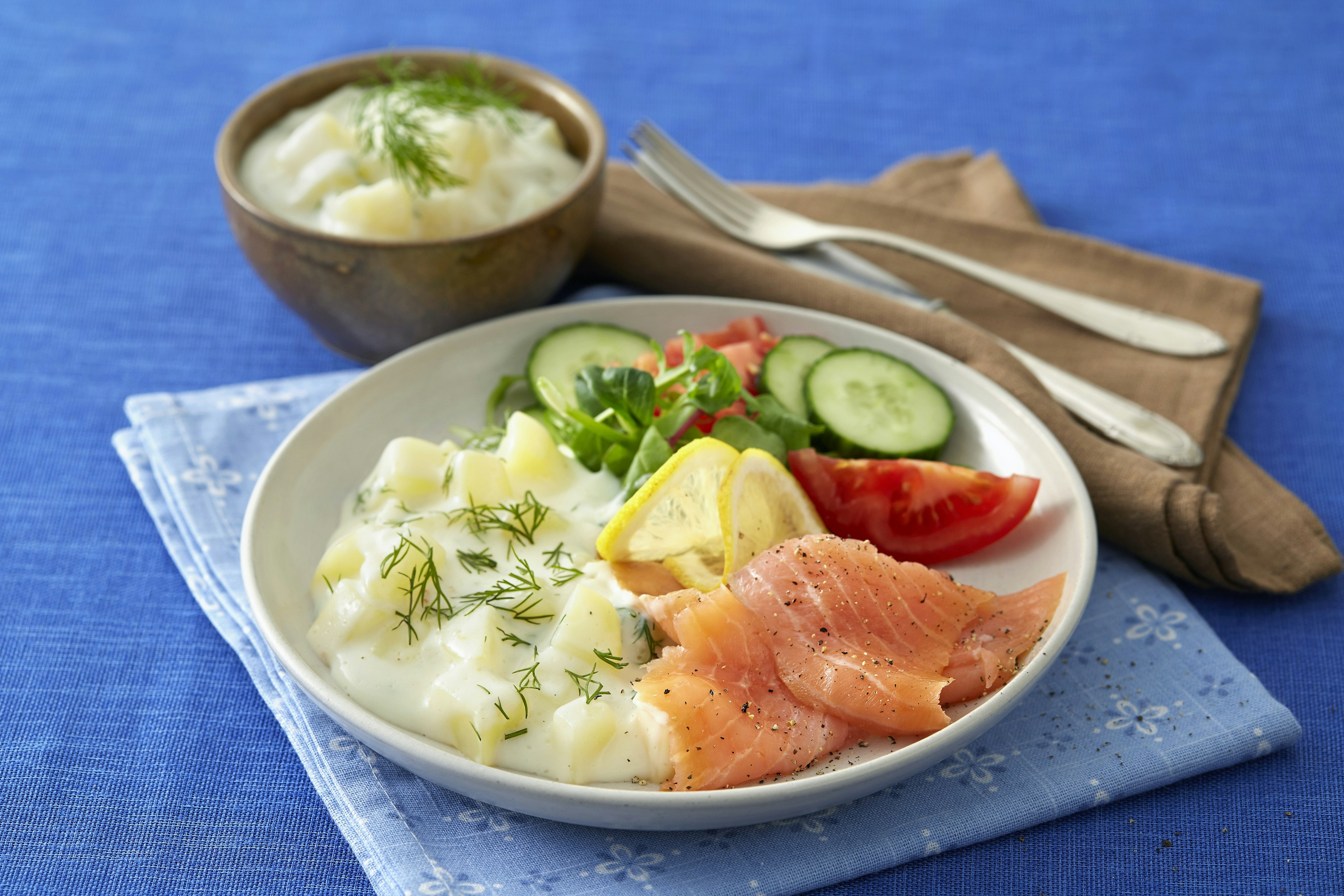 Rökt lax med stuvad potatis