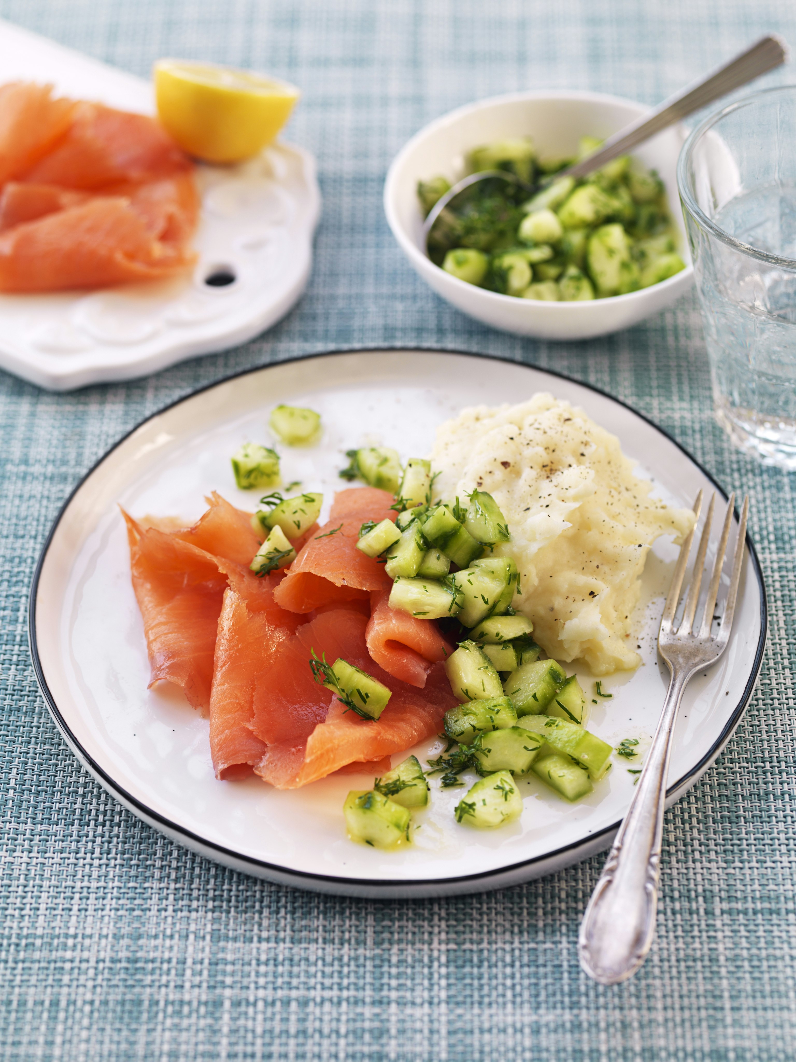 Rökt lax och potatismos