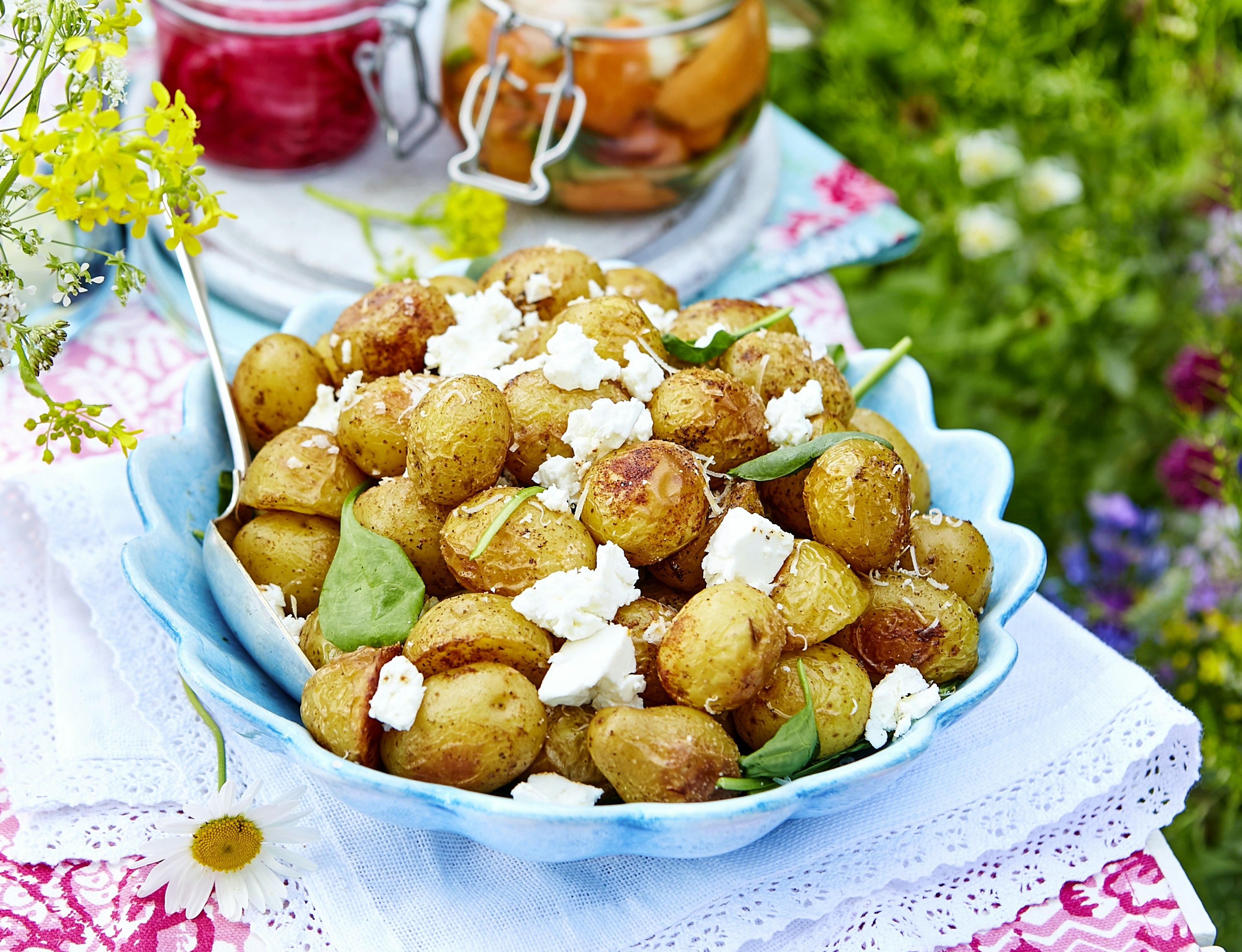 Rostad potatissallad med getost