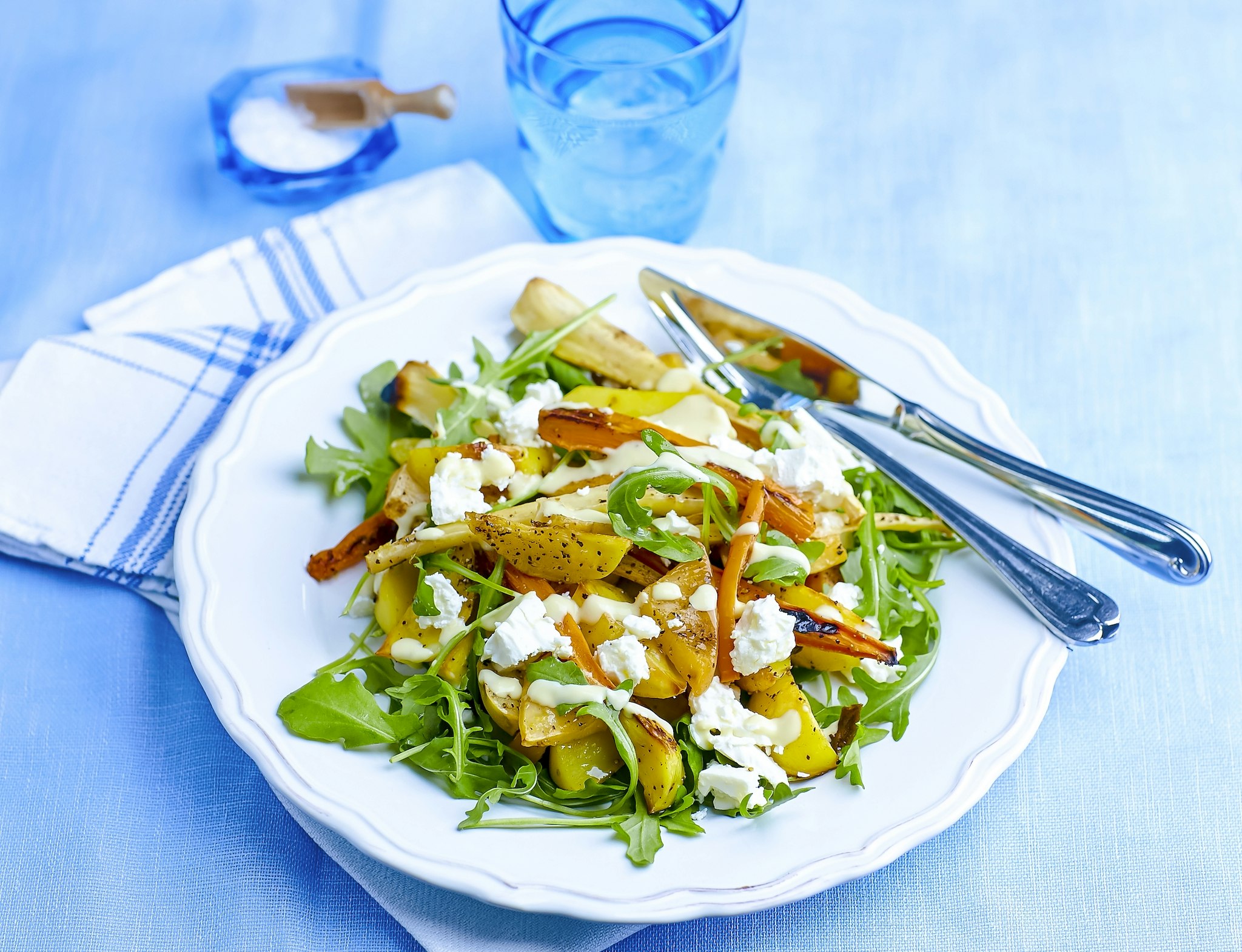 Rostade rotfrukter med fetaost