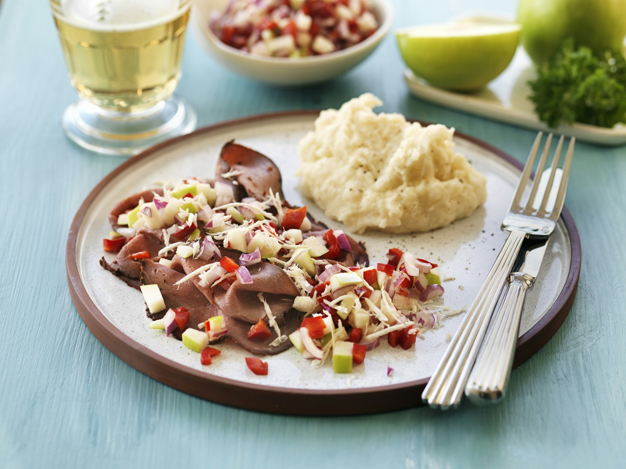 Rostbiff och pepparrotsmos