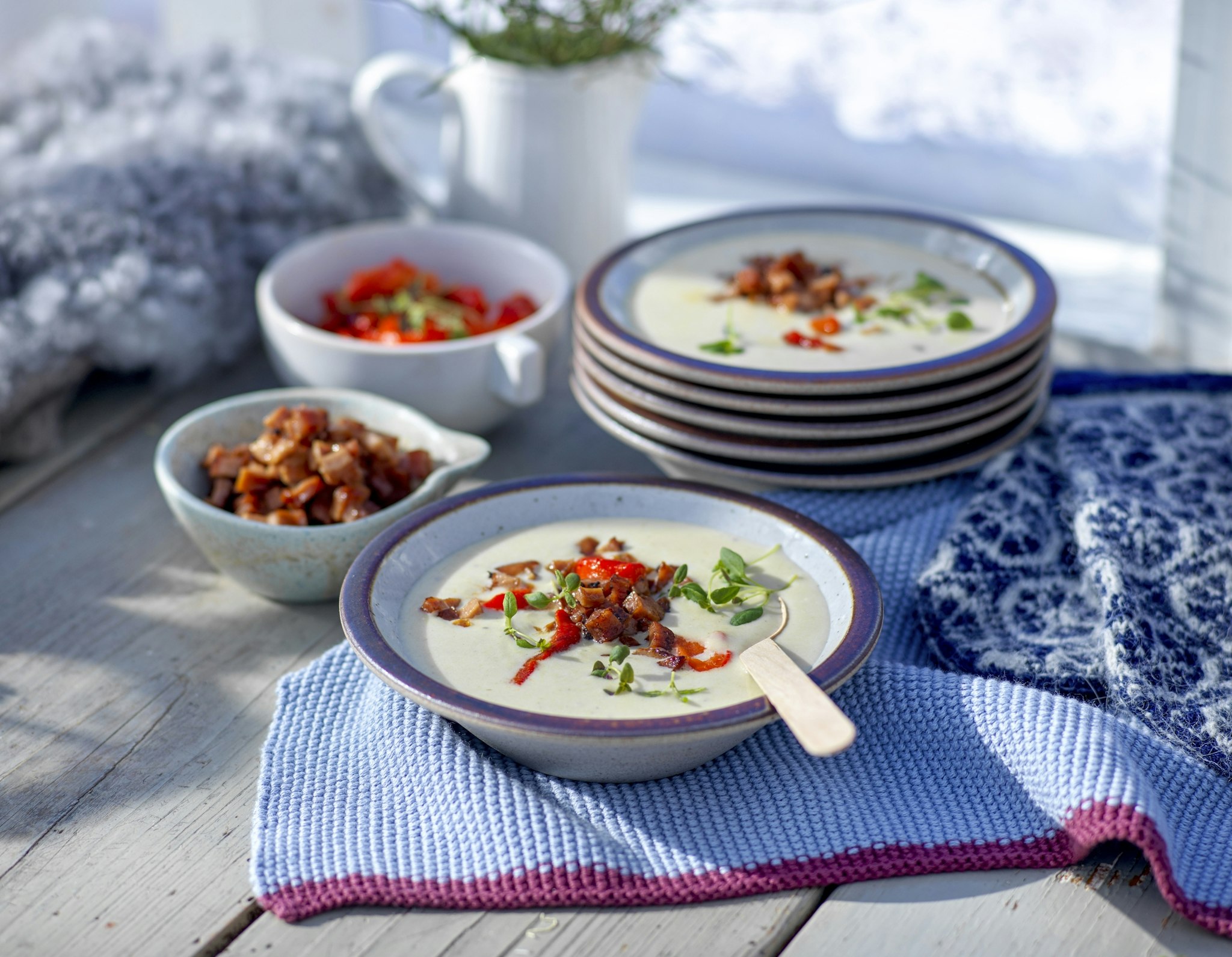 Skummig soppa med chorizo och rostad paprika