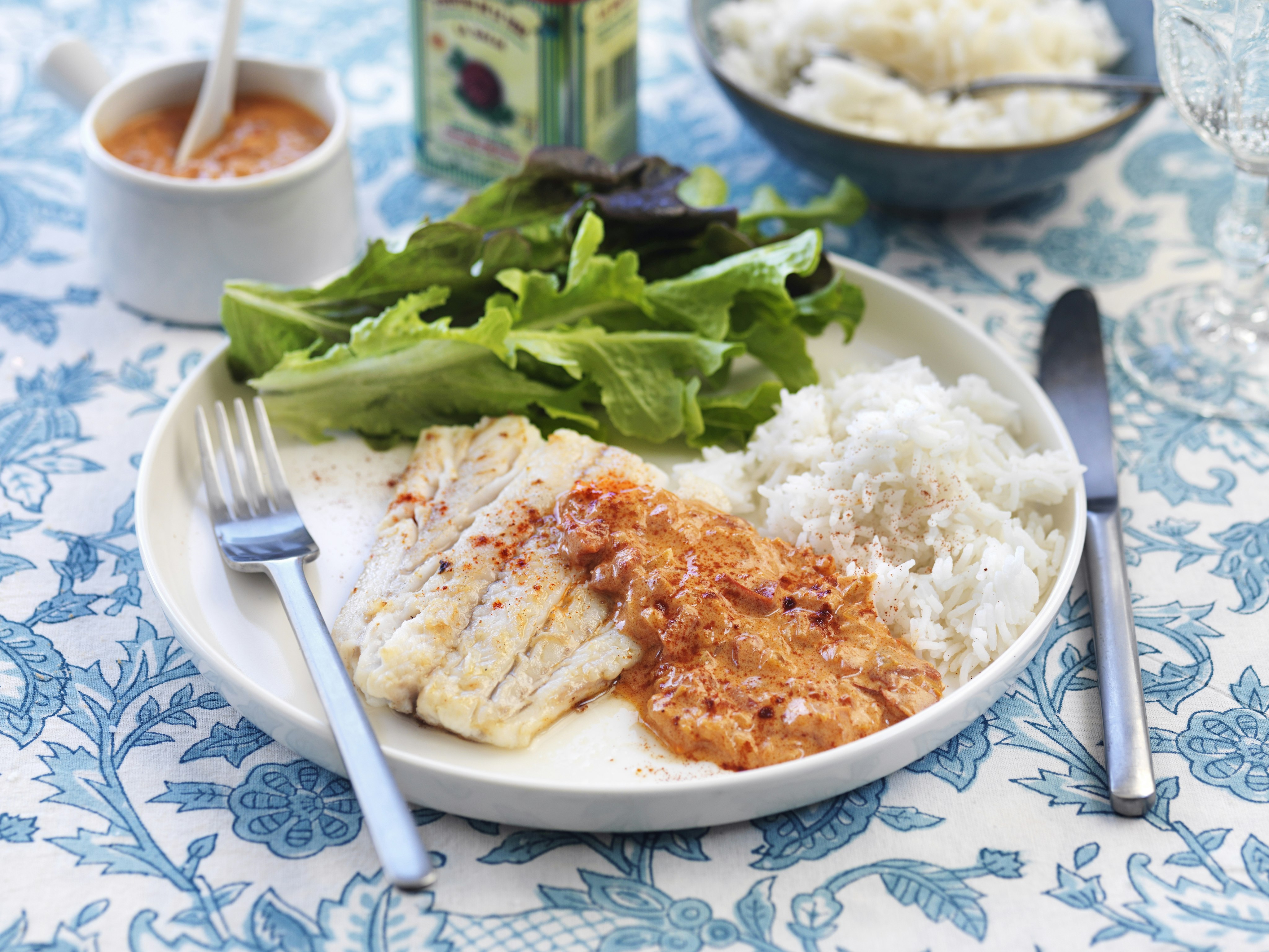 Stekt torsk med rökt paprikasås