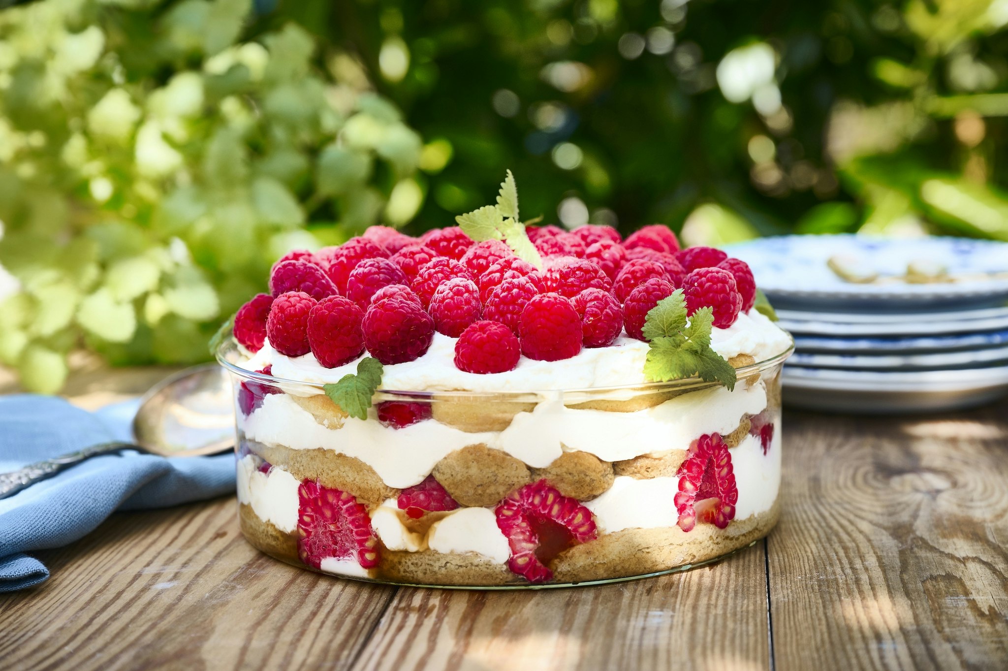 Tiramisu med hallon och vit choklad