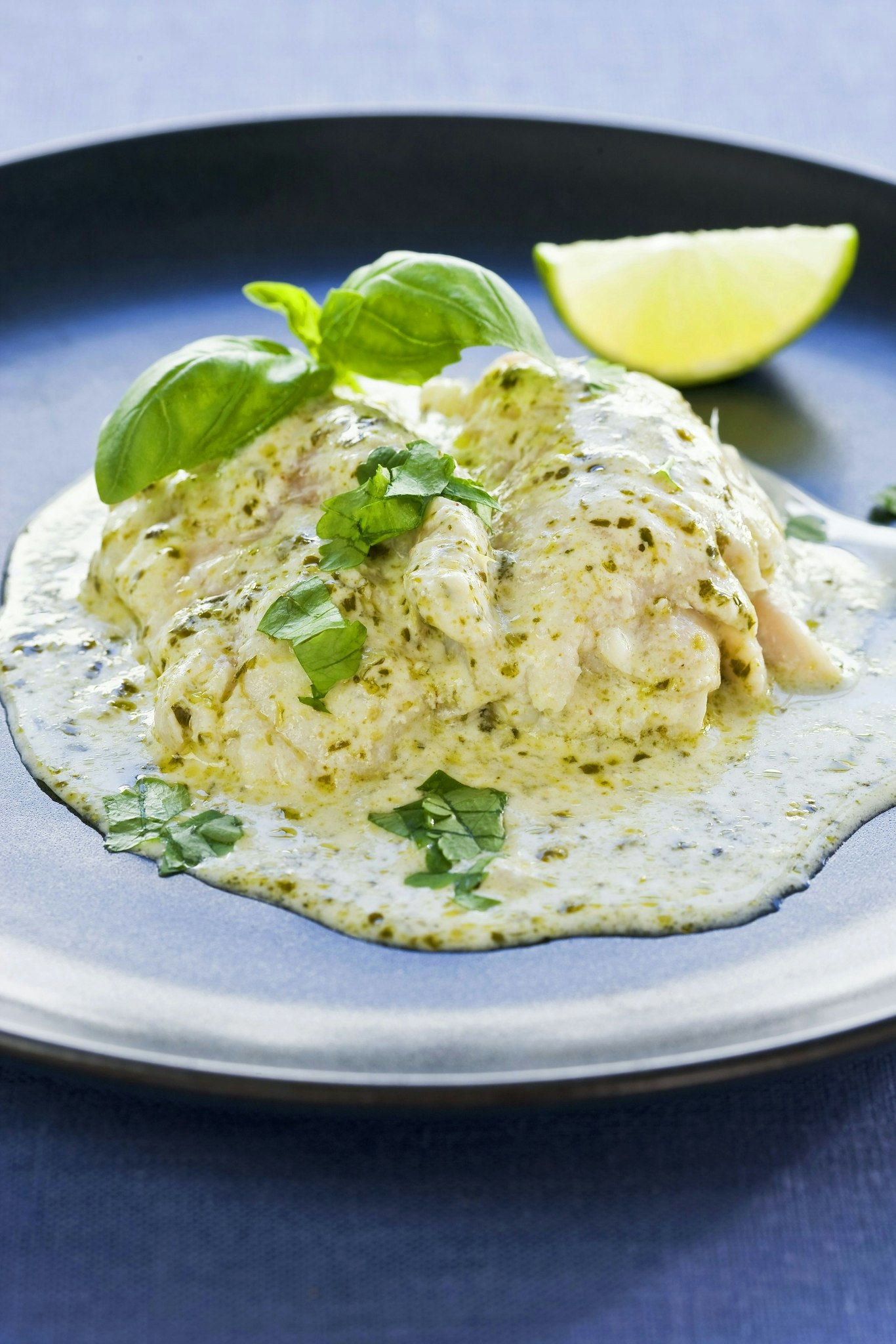 Torskfilé i pestosås