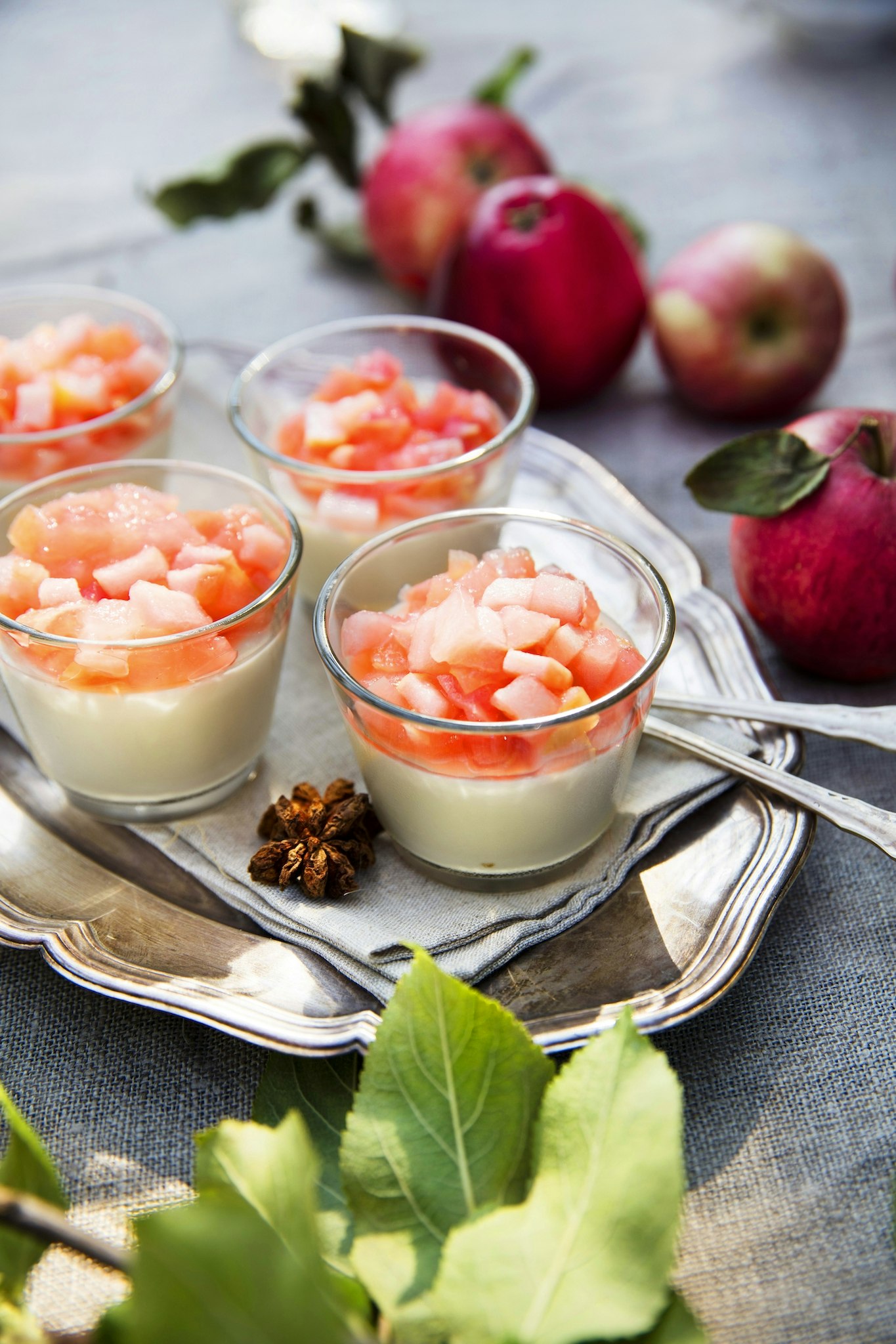 Vaniljpannacotta med äppelkompott