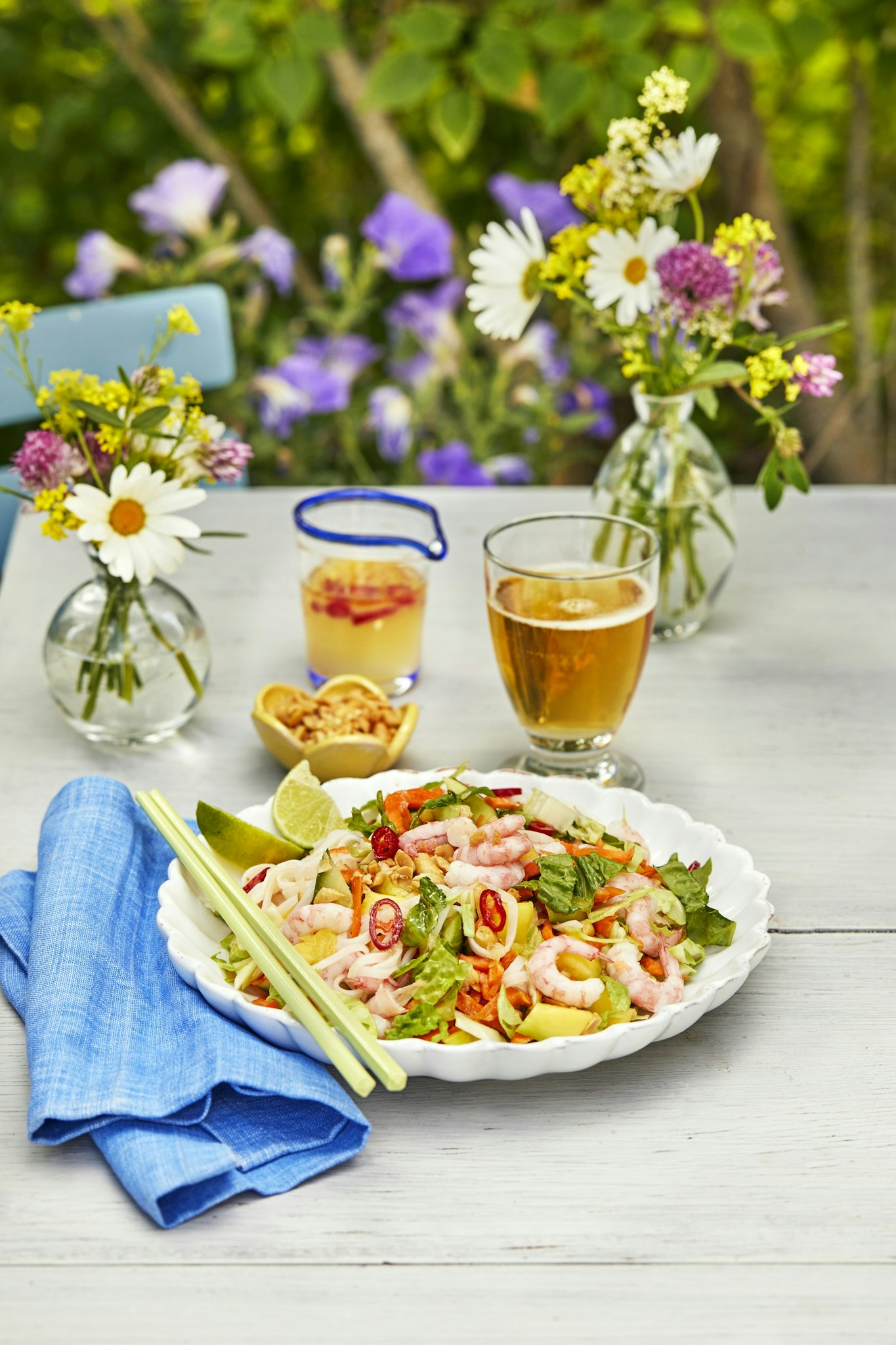 Vietnamesisk nudelsallad med räkor